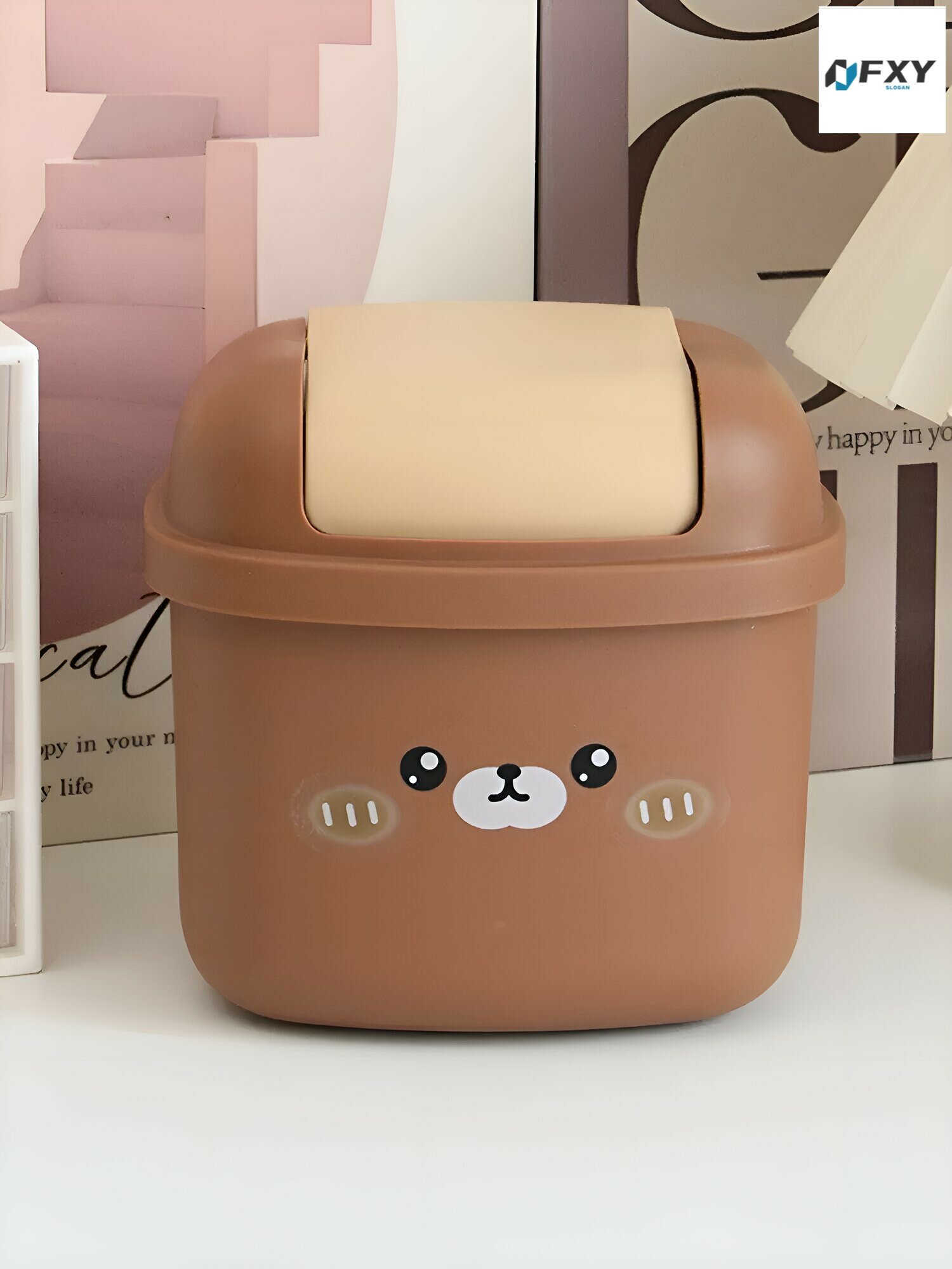 Эксклюзивная настольная урна Bear с крышкой, коричневый оттенок