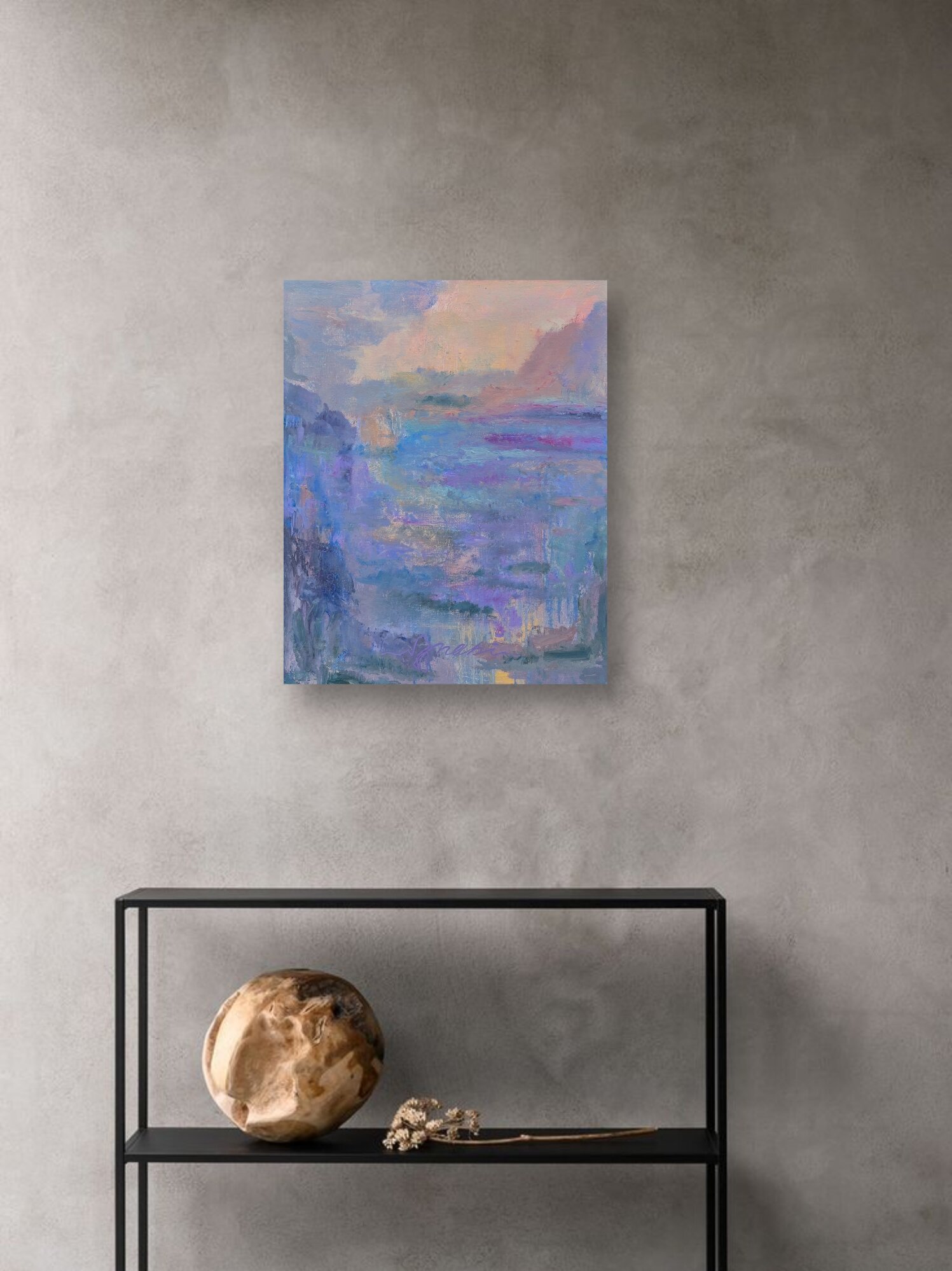 Авторская картина "Луг, окутанный мечтой", 50x40см, масло, холст, для интерьера