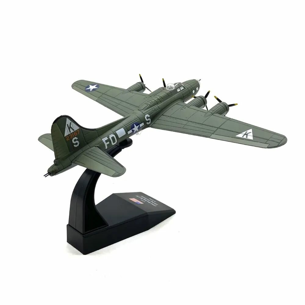 Металлическая модель B-17F Flying Fortress 1:144, литая модель самолета Fairchild, подходящая для коллекции.