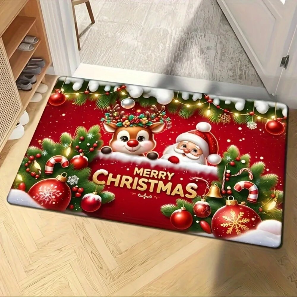 Красный новогодний ковер Merry Christmas Tree 60x90cm, 9