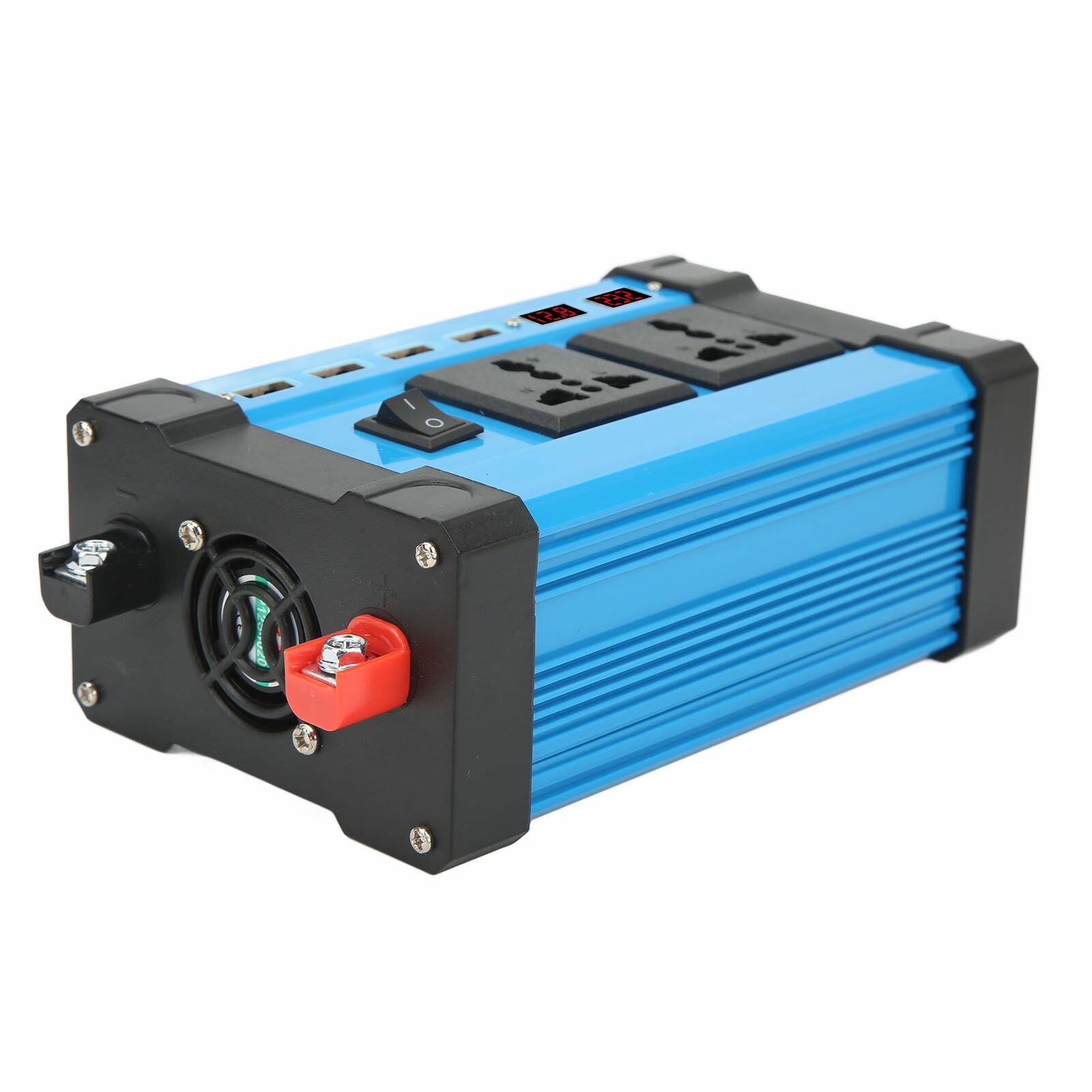 Инвертор солнечный 500W Modified Sine Wave с двойным экраном Smart LCD 4 USB порта 4.2A быстрой зарядки 12V на 220V