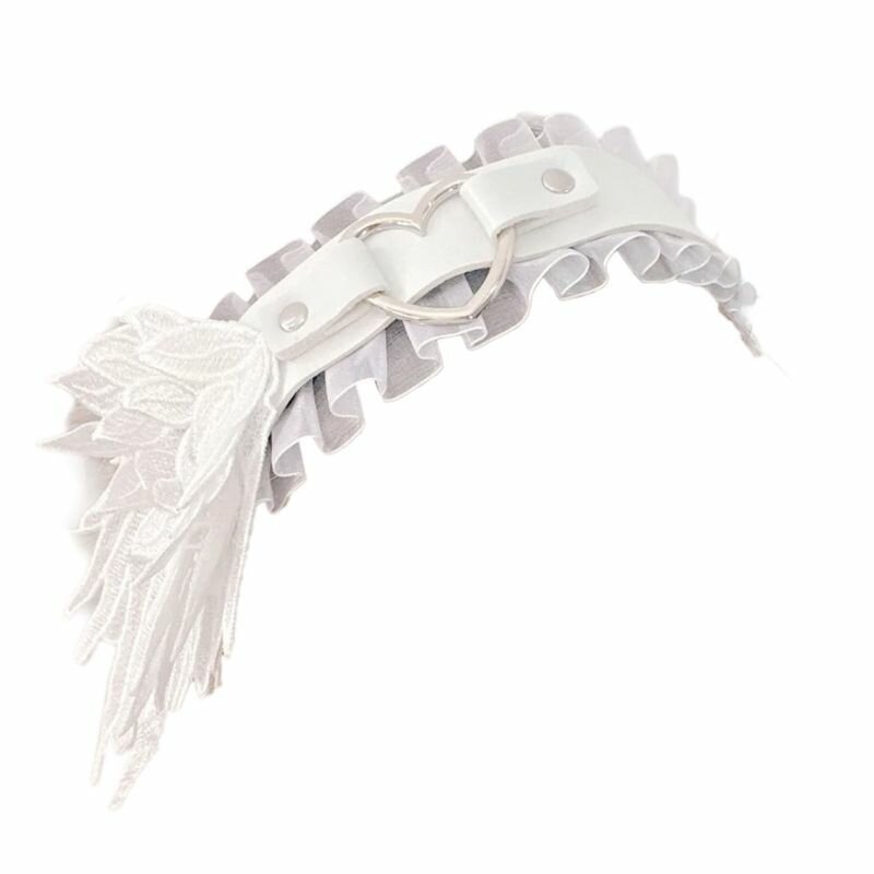 Повязка на голову с крыльями ангела ручной работы-белый