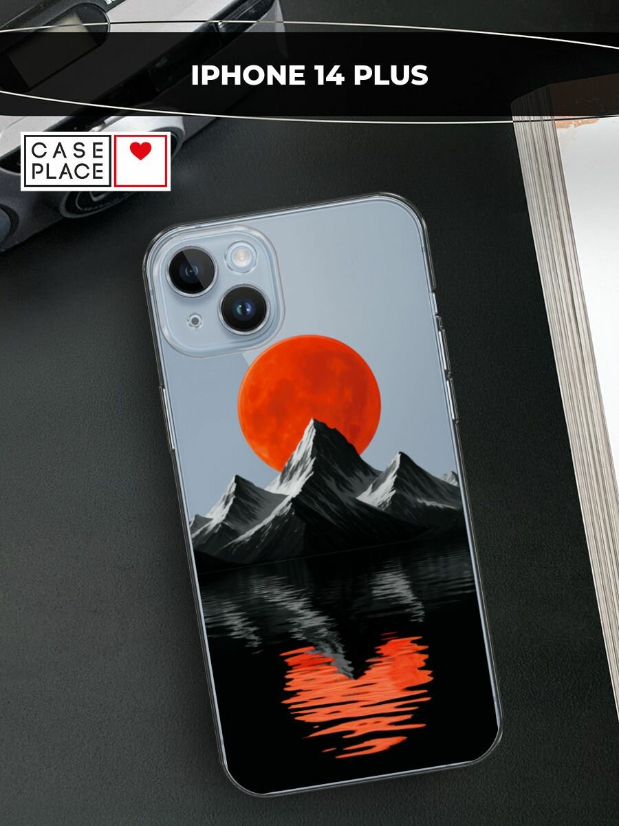 Силиконовый чехол на Apple iPhone 14 Plus / Айфон 14 Плюс с принтом Черная гора 3