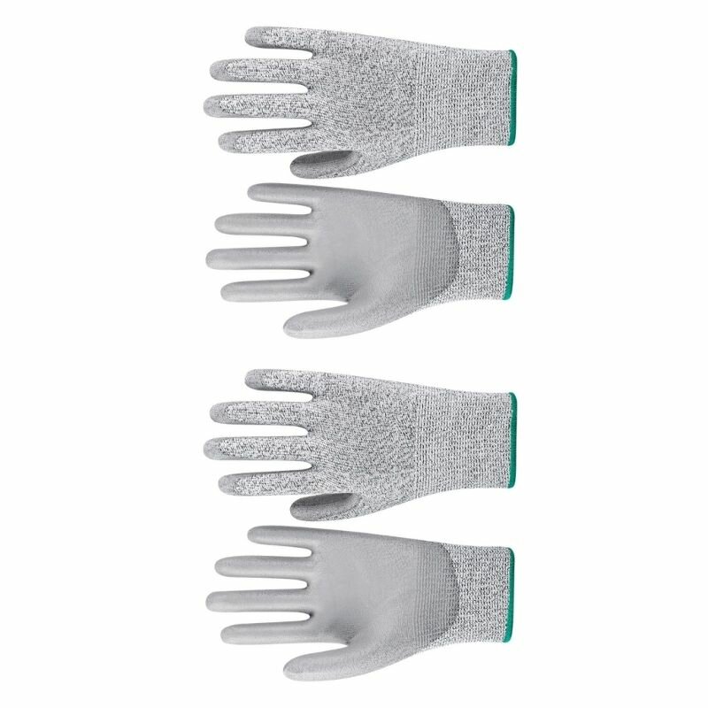 2 пары полиуретановых нескользящих износостойких перчаток 5-го класса защиты от порезов и проколов, пропитанных ладонью, из полиуретана-большой размер