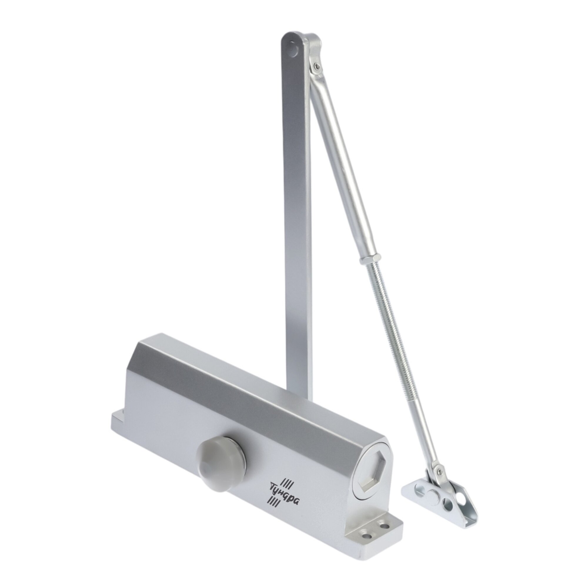 Доводчик дверей тундра D150SL, до 150 кг, 1 шт, цвет серебро