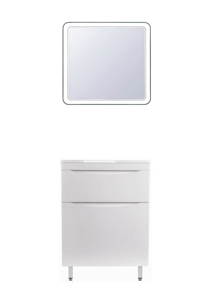 Мебель для ванной комнаты Style Line Бергамо Мини 60 Люкс Plus напольная, антискрейтч белая