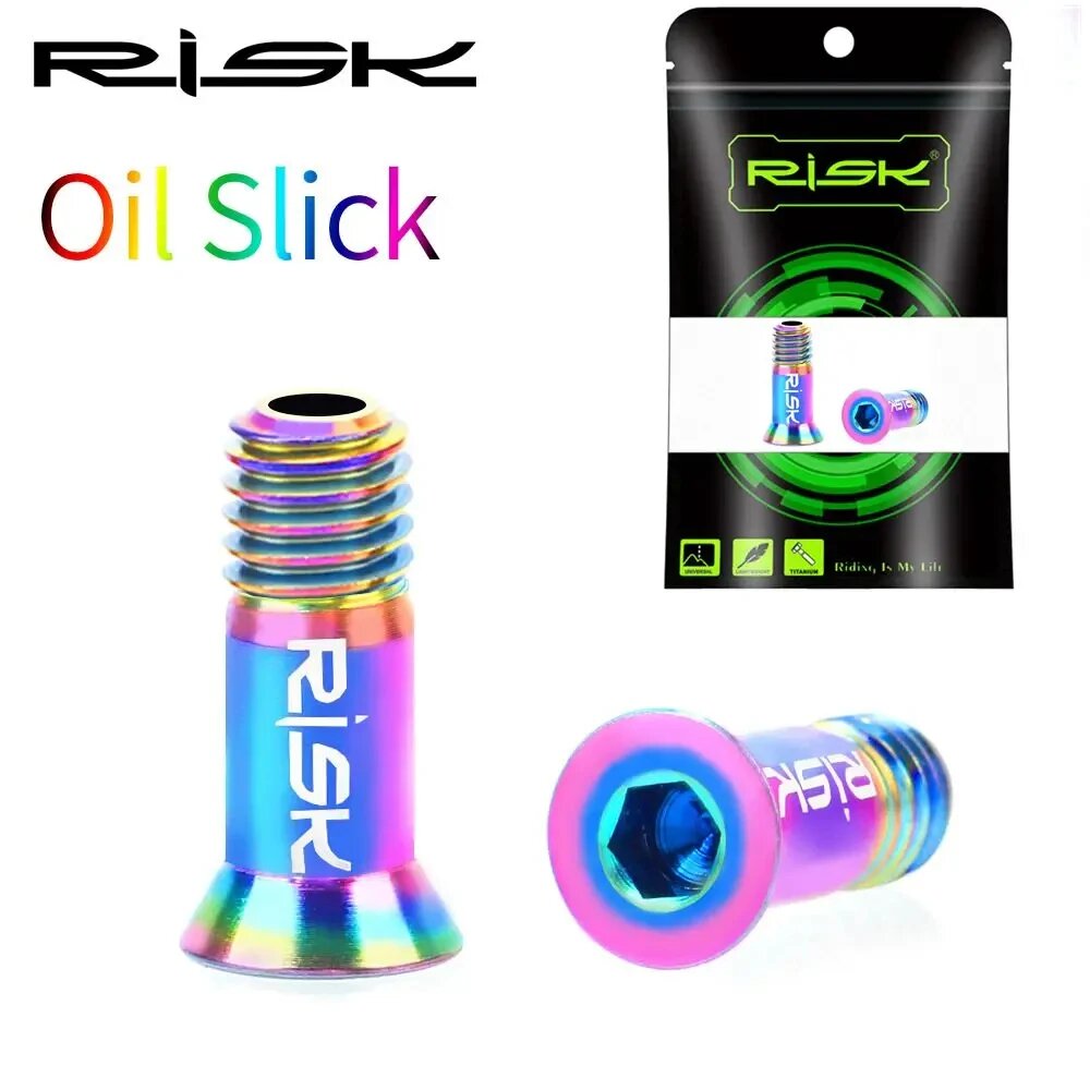 RISK Титановые винты для велосипеда M5 2pcs Hollow Rainbow