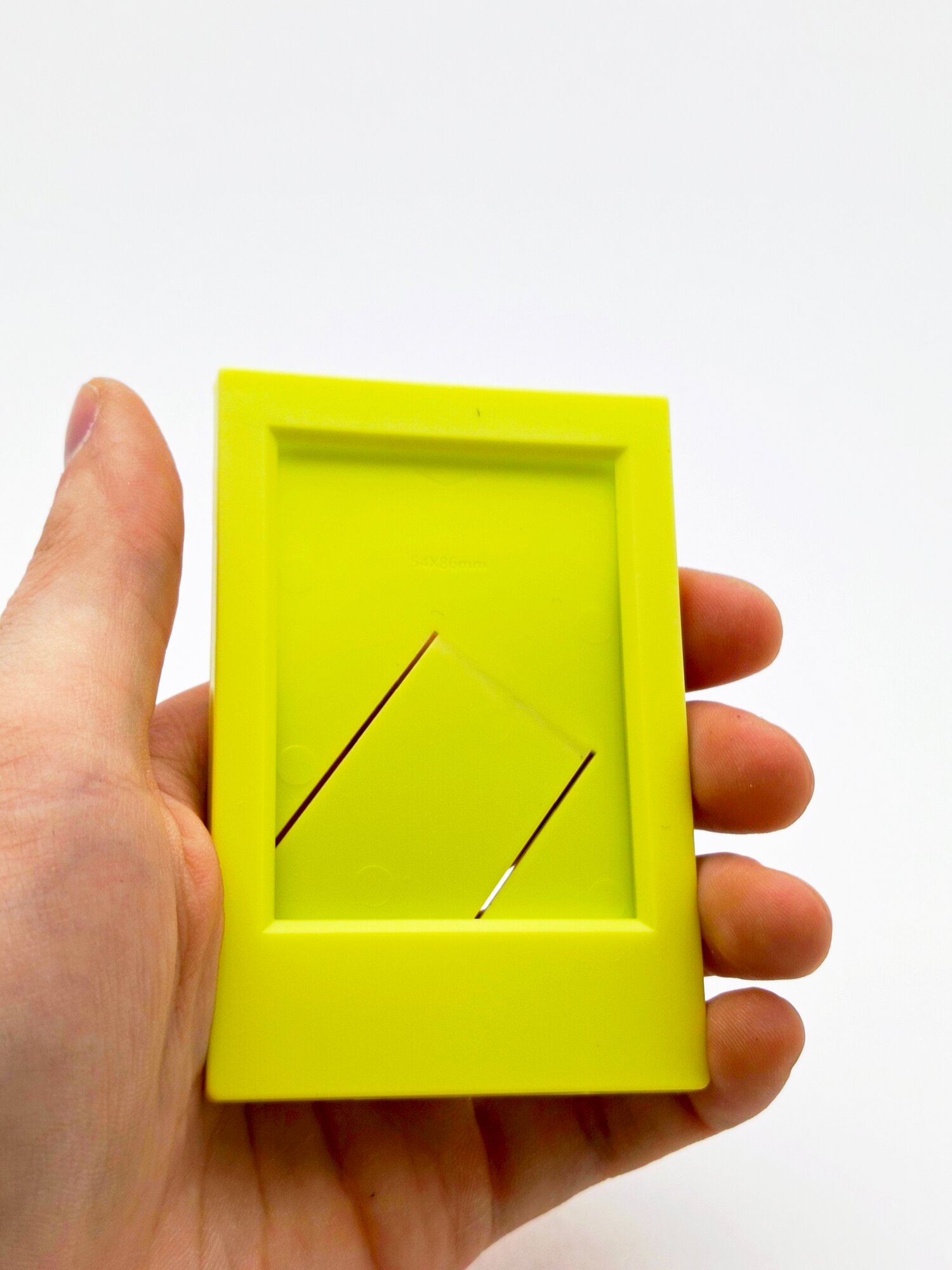 Желтая фоторамка, держатель для фотографий, картинок 54x86 мм