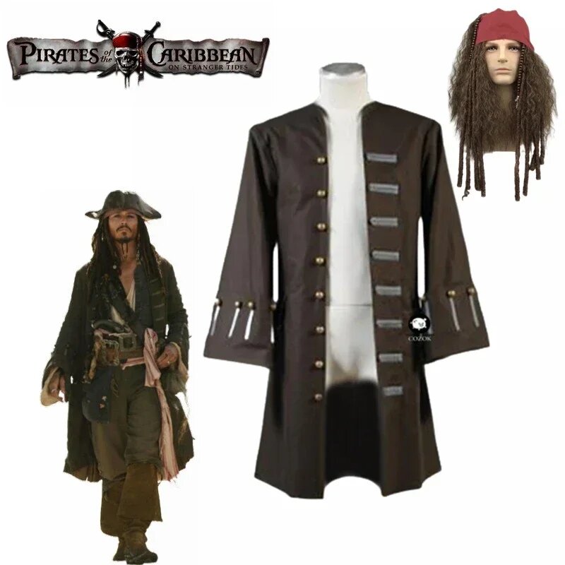 Костюм пирата Джека Воробья XL, Costume Wig
