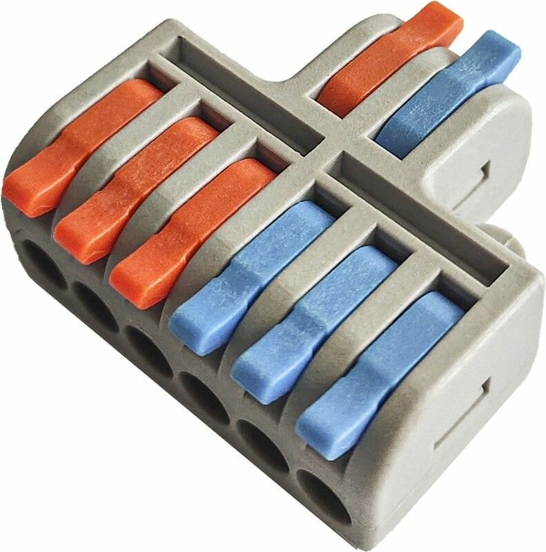 Строительно-монтажная клемма с рычажками проходная 2-6 полюсов 0,08-4 мм2 (SBE-cwcc-2-6)