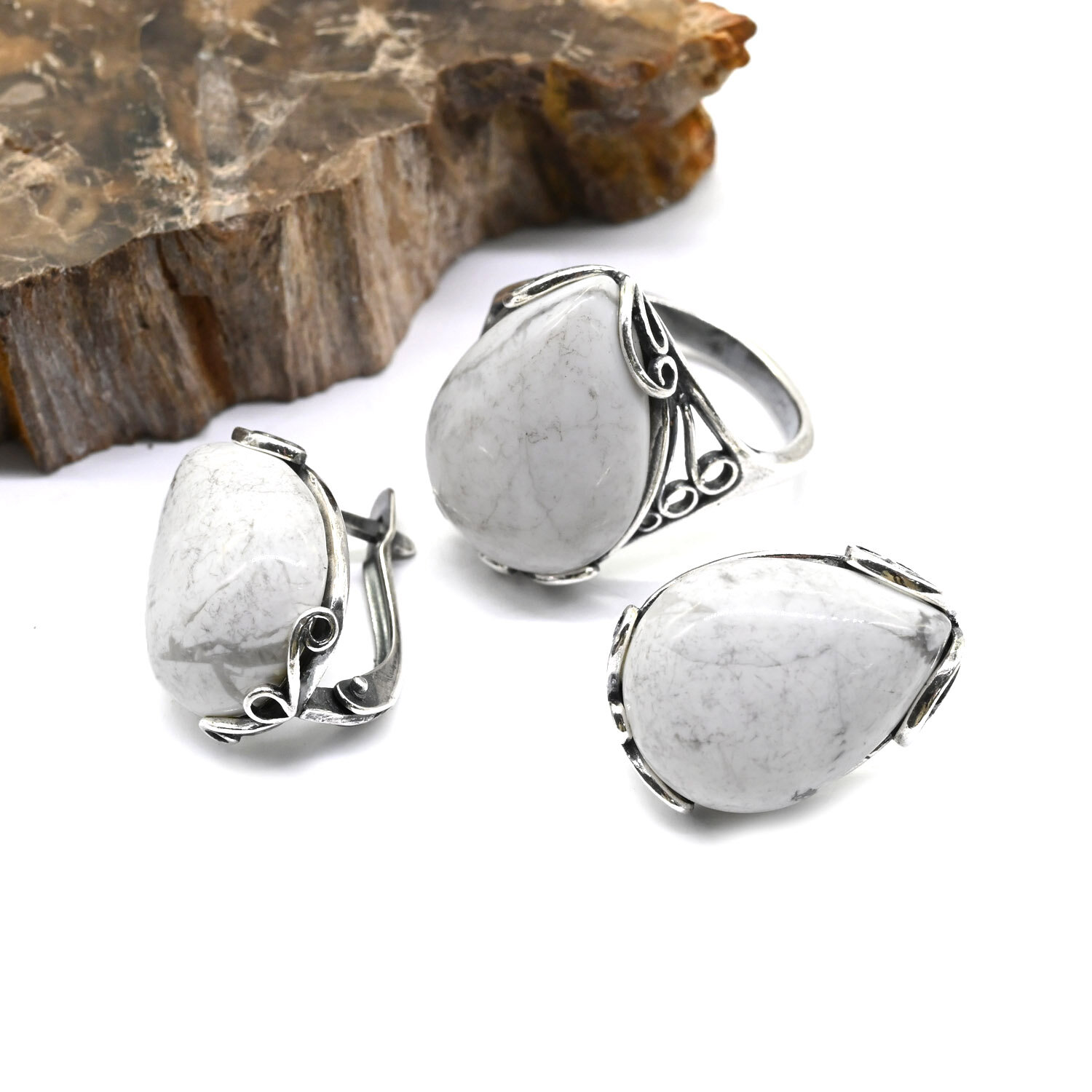 Серьги, кахолонг