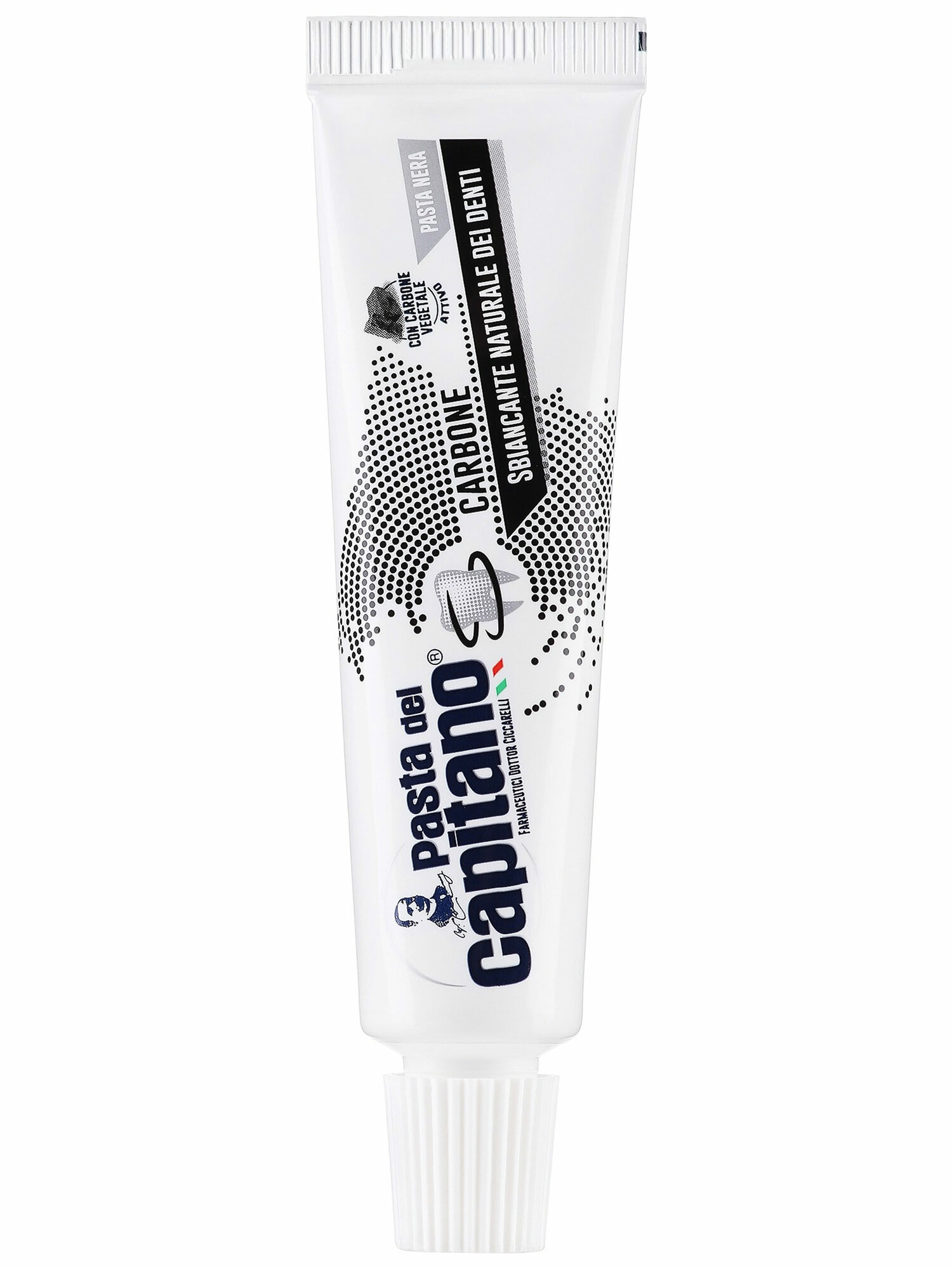 Отбеливающая зубная паста Pasta del Capitano Carbone с древесным углем, 100 мл