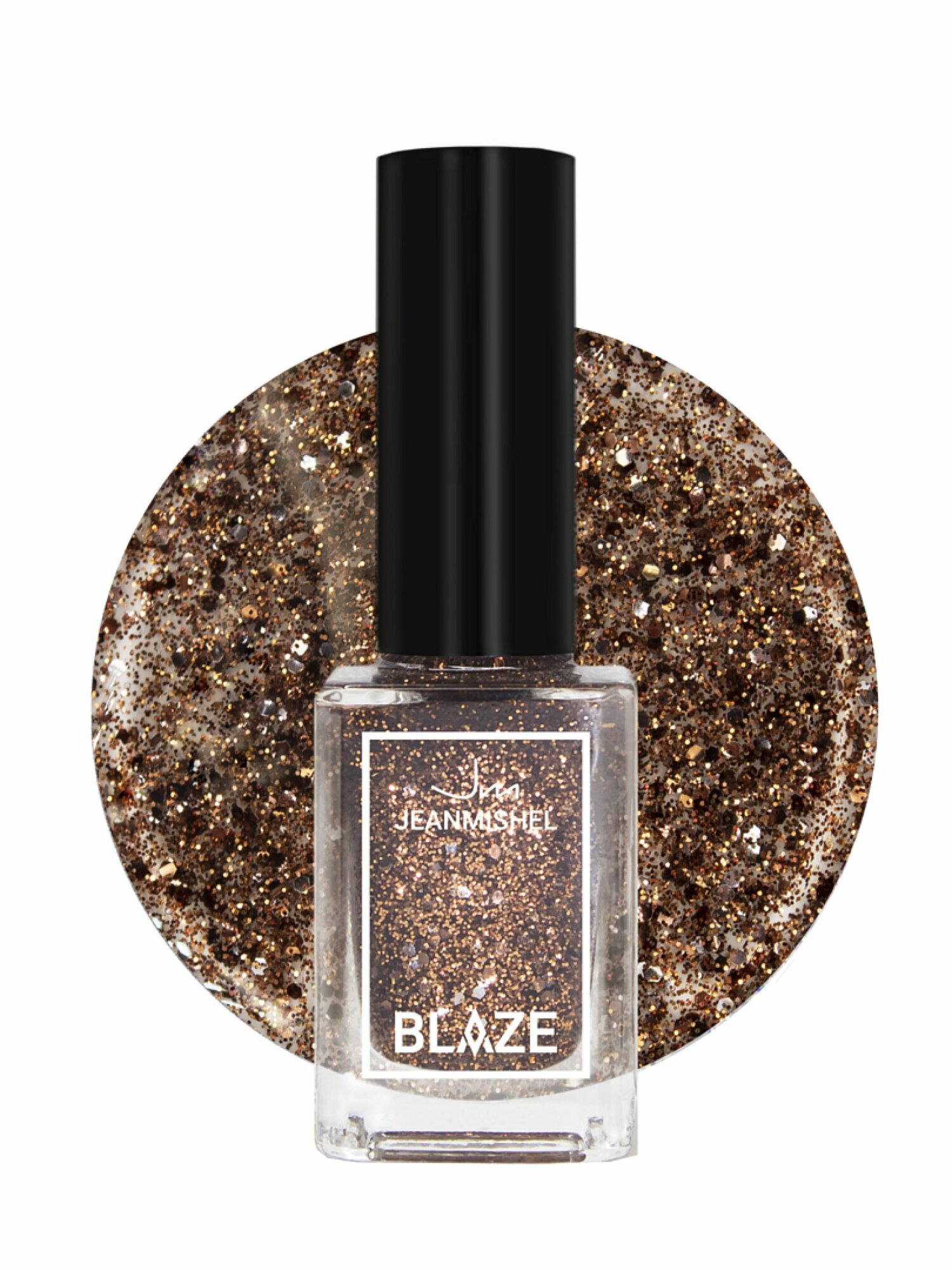 Лак для ногтей JeanMishel тон № 407 с блестками, блестки бронзовые 12мл