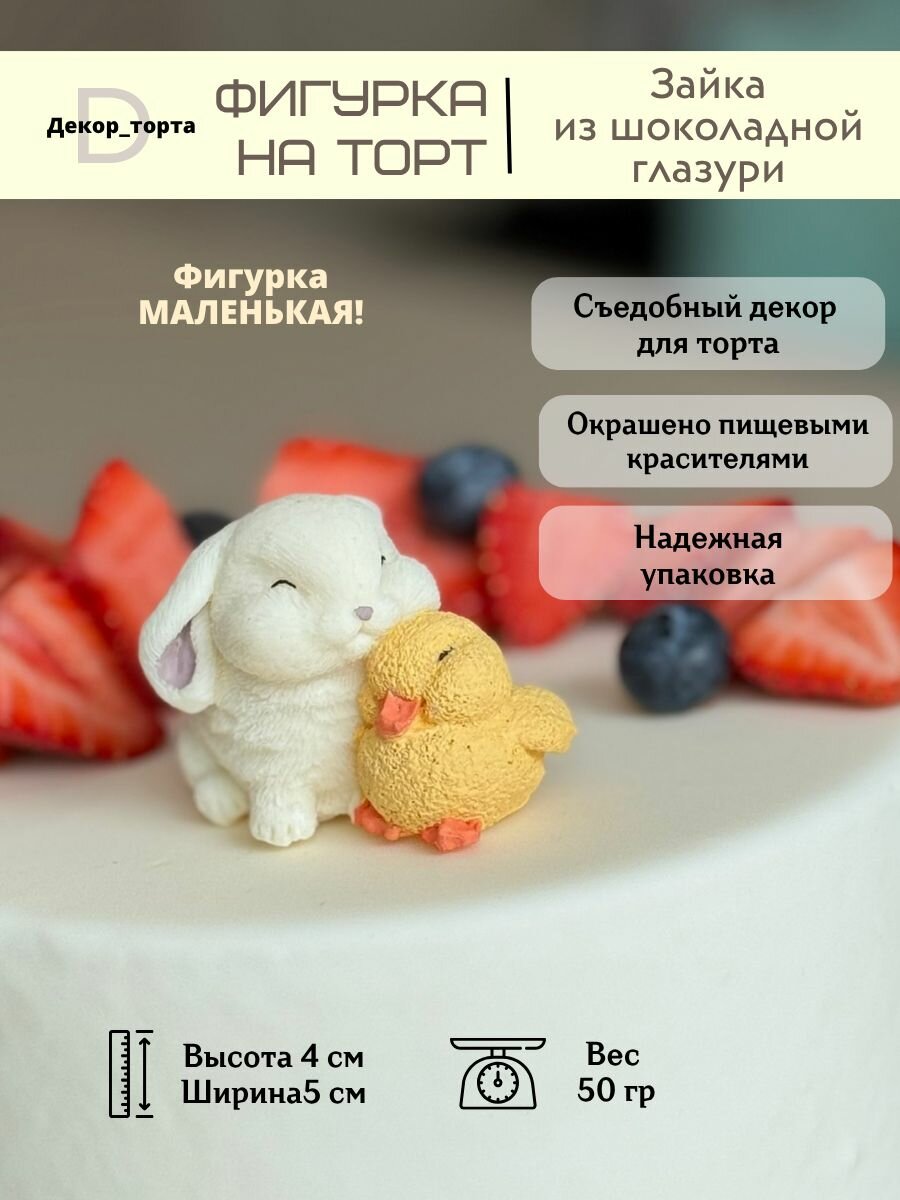 Украшение для куличей фигурка пасхальный кролик и утёнок