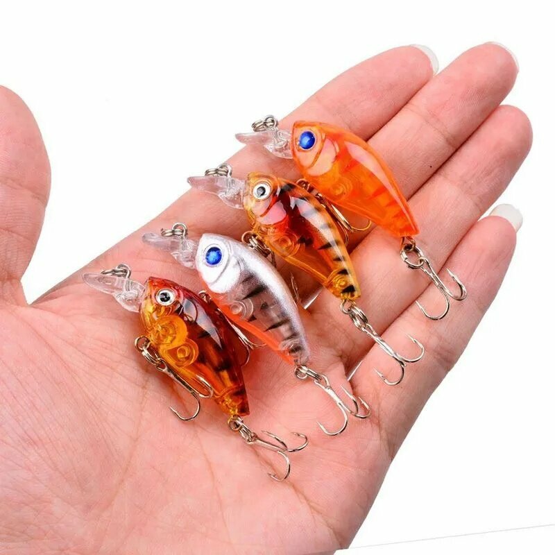 9 шт. Микро Кренкбейты CR0002A-I Плавающие рыболовные приманки Topwater Hard Wobbler Mini Bait 4,5 см-3,5 г
