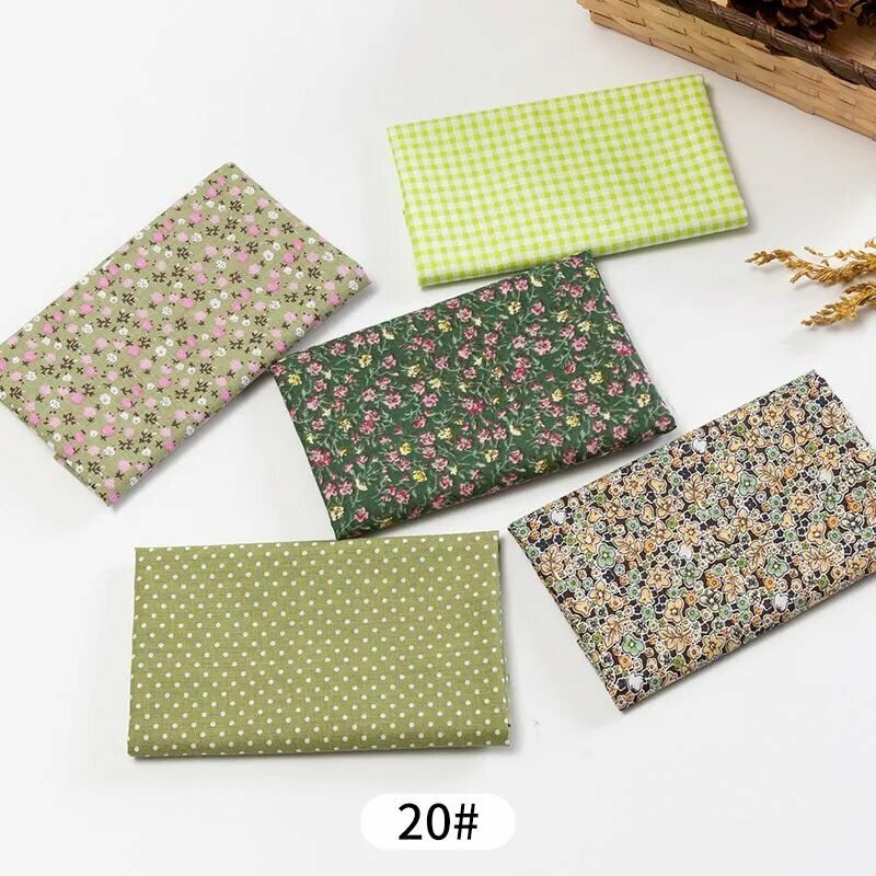 Ткань для шитья набор, цветная, хлопок, размером 25*25 см,5 шт
