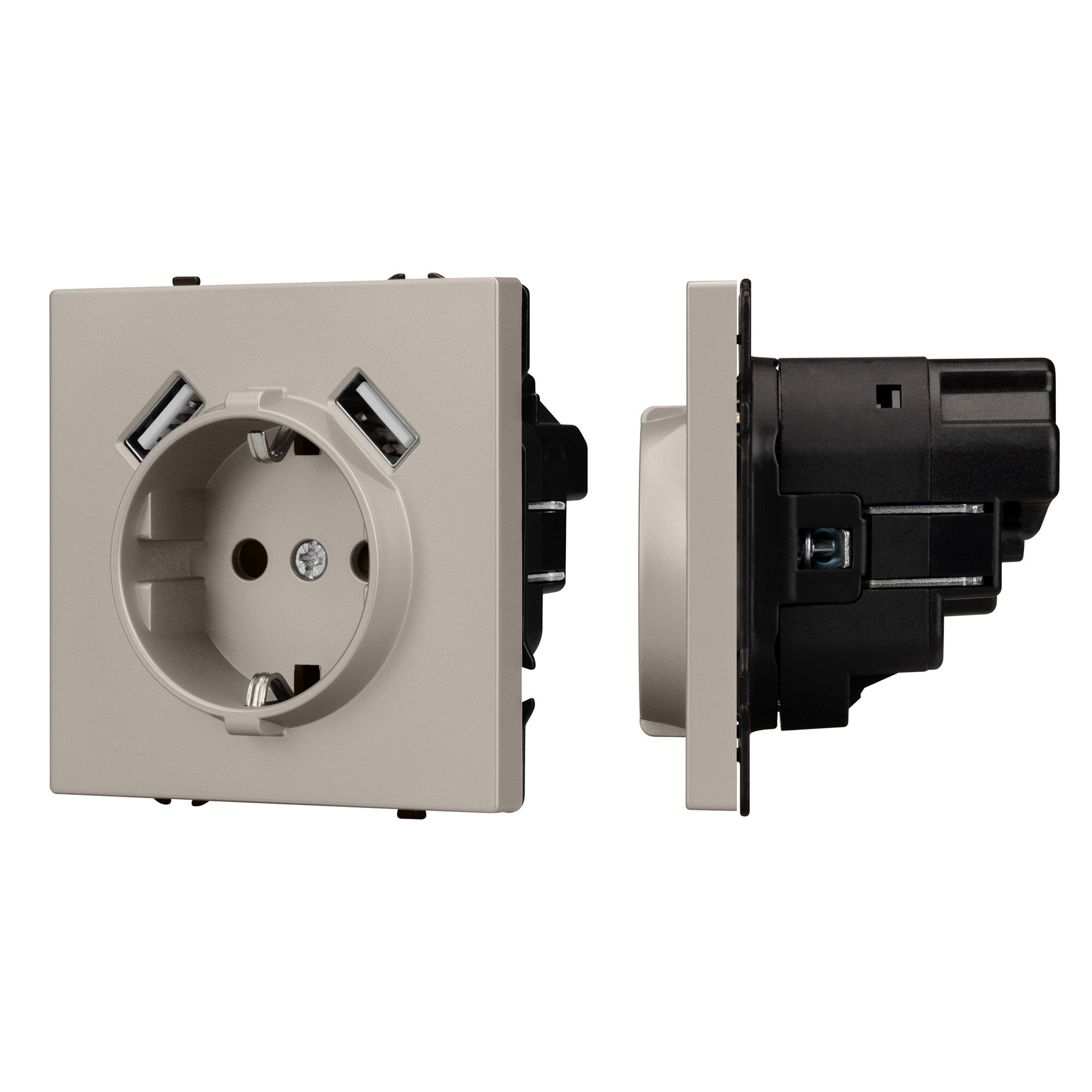 Механизм розетки с USB зарядкой SCT-NOBE-MUAA-SFPL-CA (230V, 16A) (Arlight, Кашемир) 059442