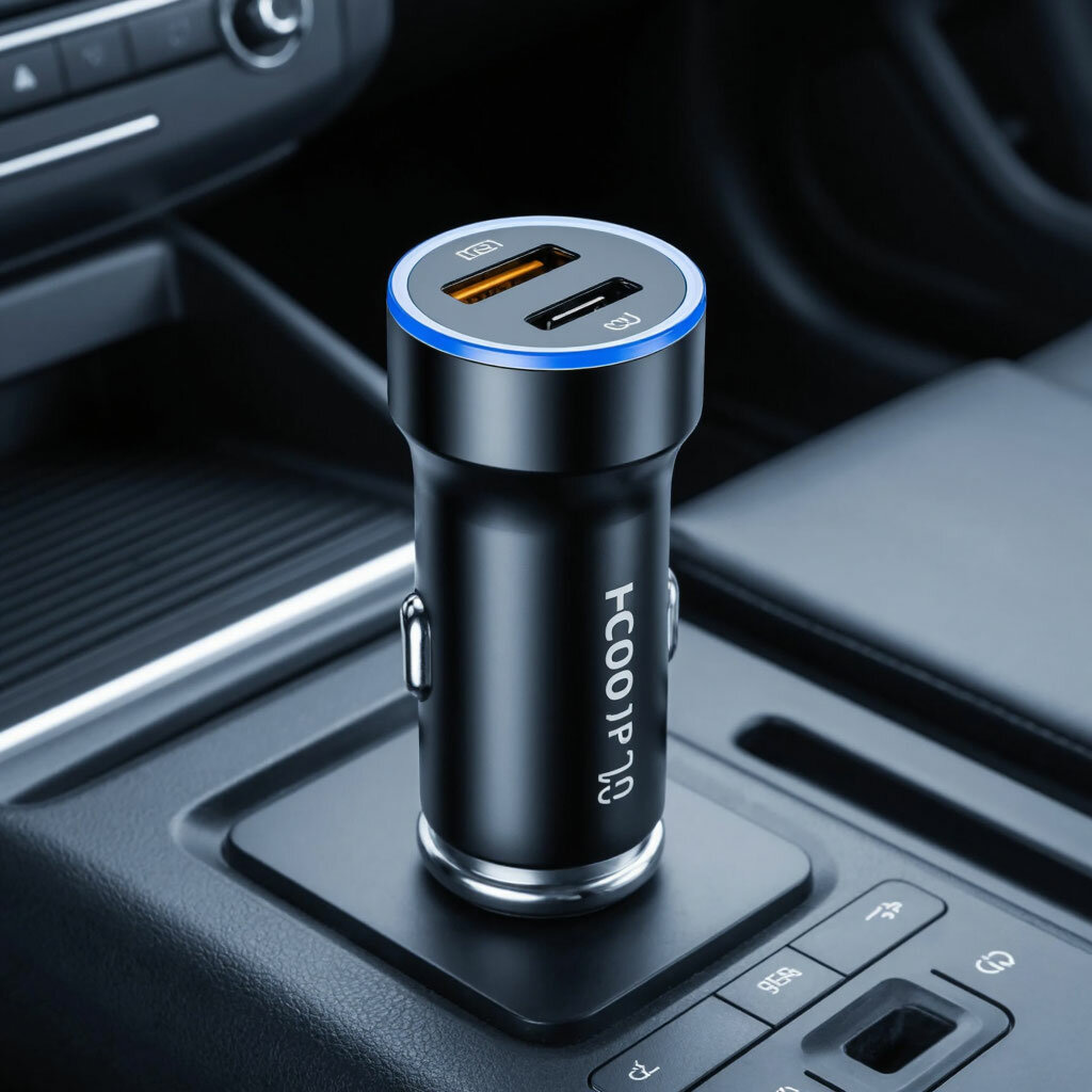 Автомобильная зарядка быстрая QC3.0 + PD Dual USB-A/USB-C в прикуриватель для телефонов