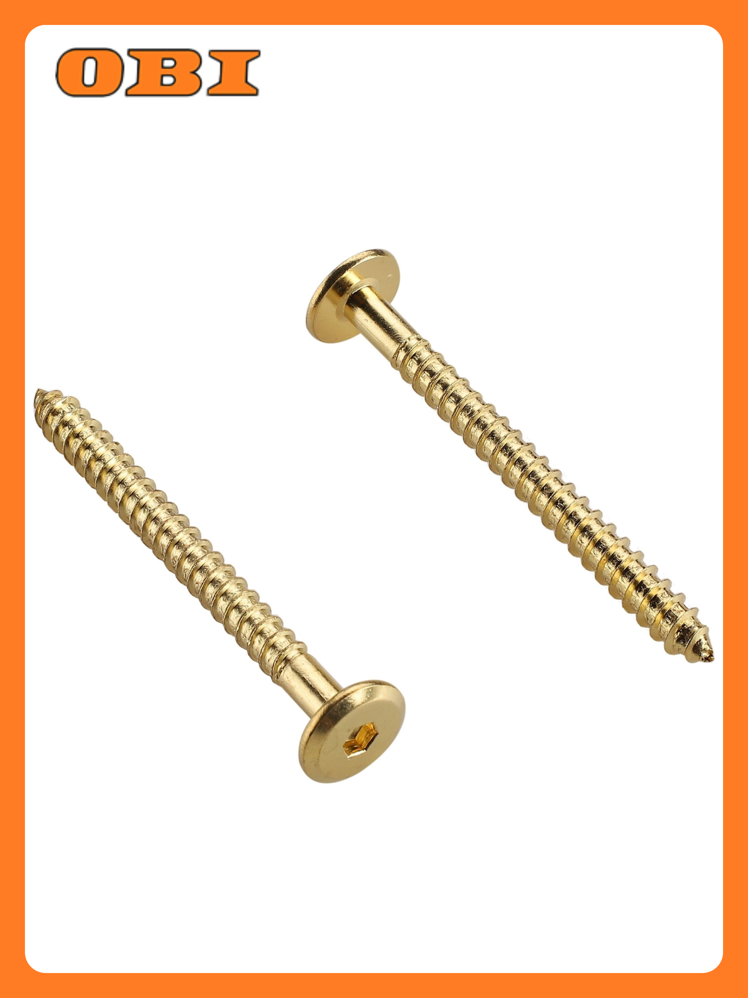 Шуруп мебельный с плоской головой латунированный 6,3 х 50 мм 30 шт