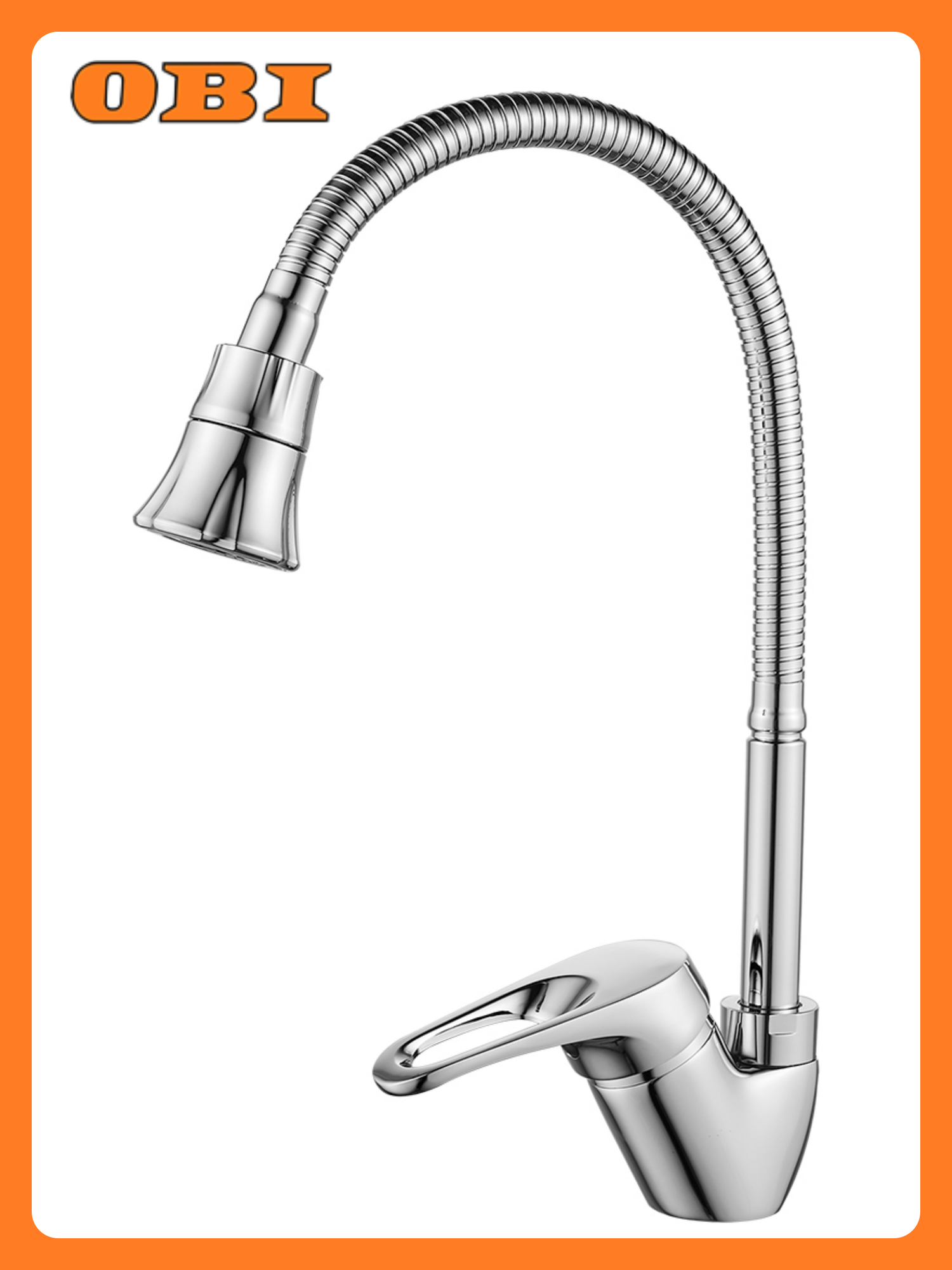 Смеситель Rossinka B35-26 для кухни с гибким изливом, рычажное управление