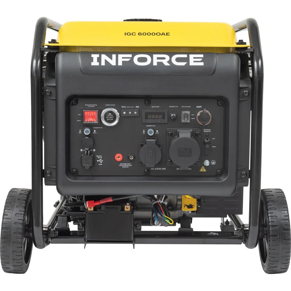 Инверторный генератор Inforce IGC 6000OAE, бензиновый четырёхтактный двигатель, электростартер, индикатор топлива
