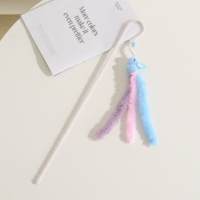 Игрушка для кошек, новая палочка-дразнилка для кошек, плюшевый кролик, интерактивная игрушка для котенка с