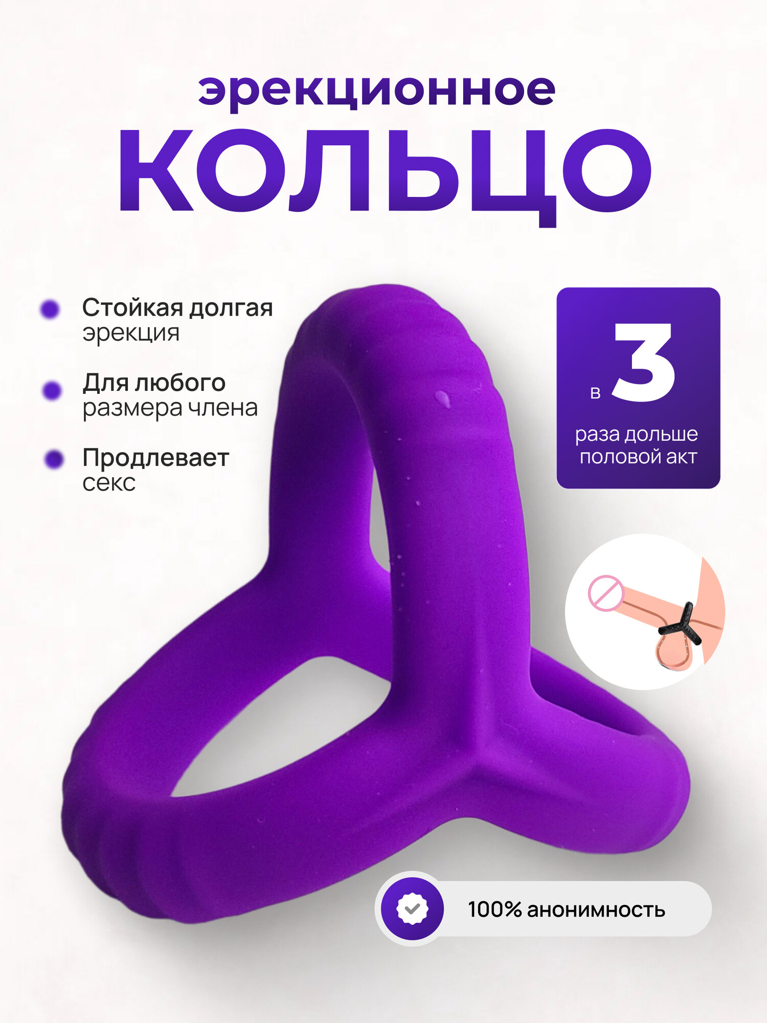 Эрекционное кольцо насадка на член для мужчин 18+, секс игрушки для взрослых