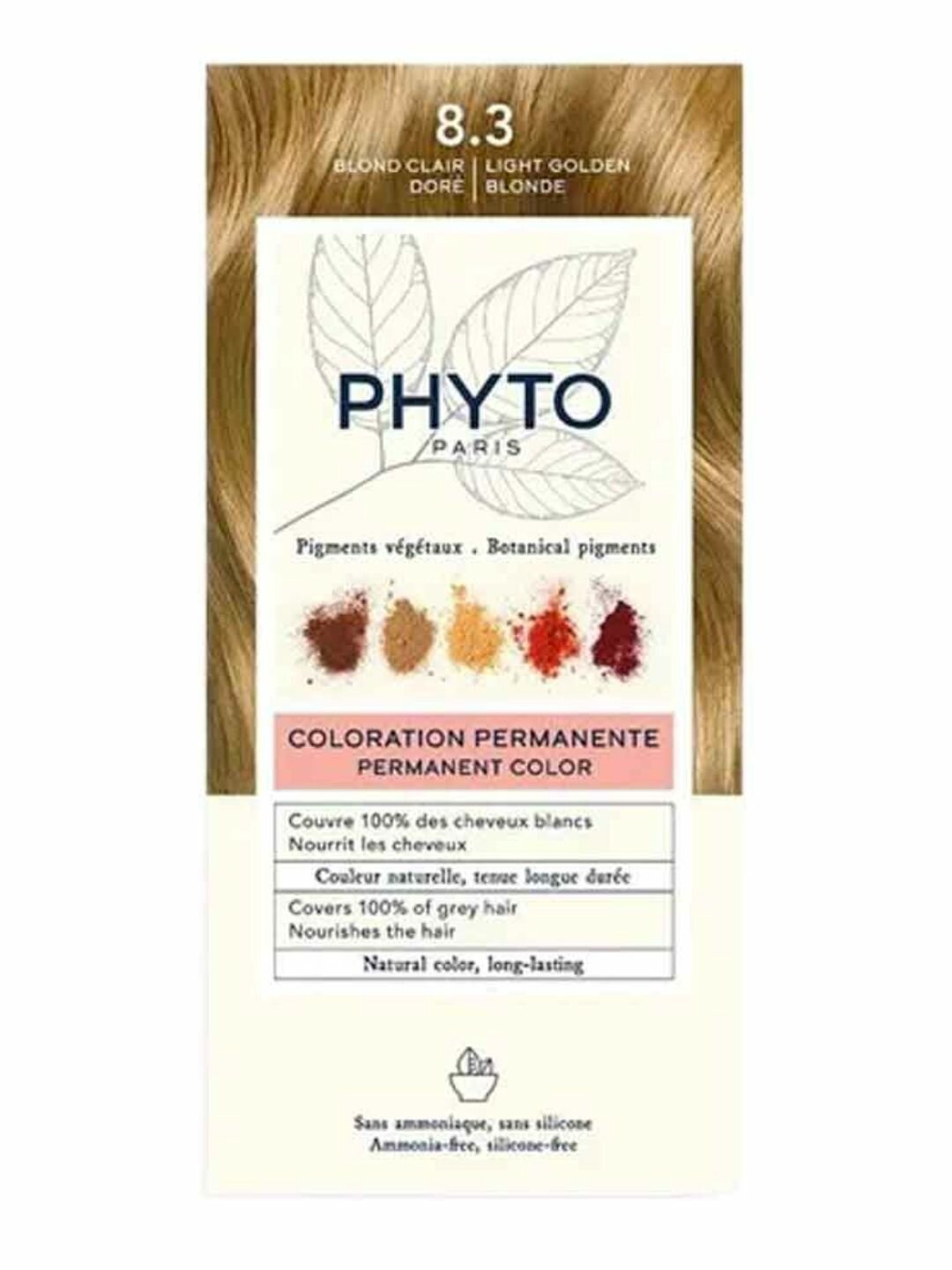 Фито Крем-краска для волос тон 8.3 (светлый золотистый блонд), 50/50/12 | PHYTO Hair Dye Cream