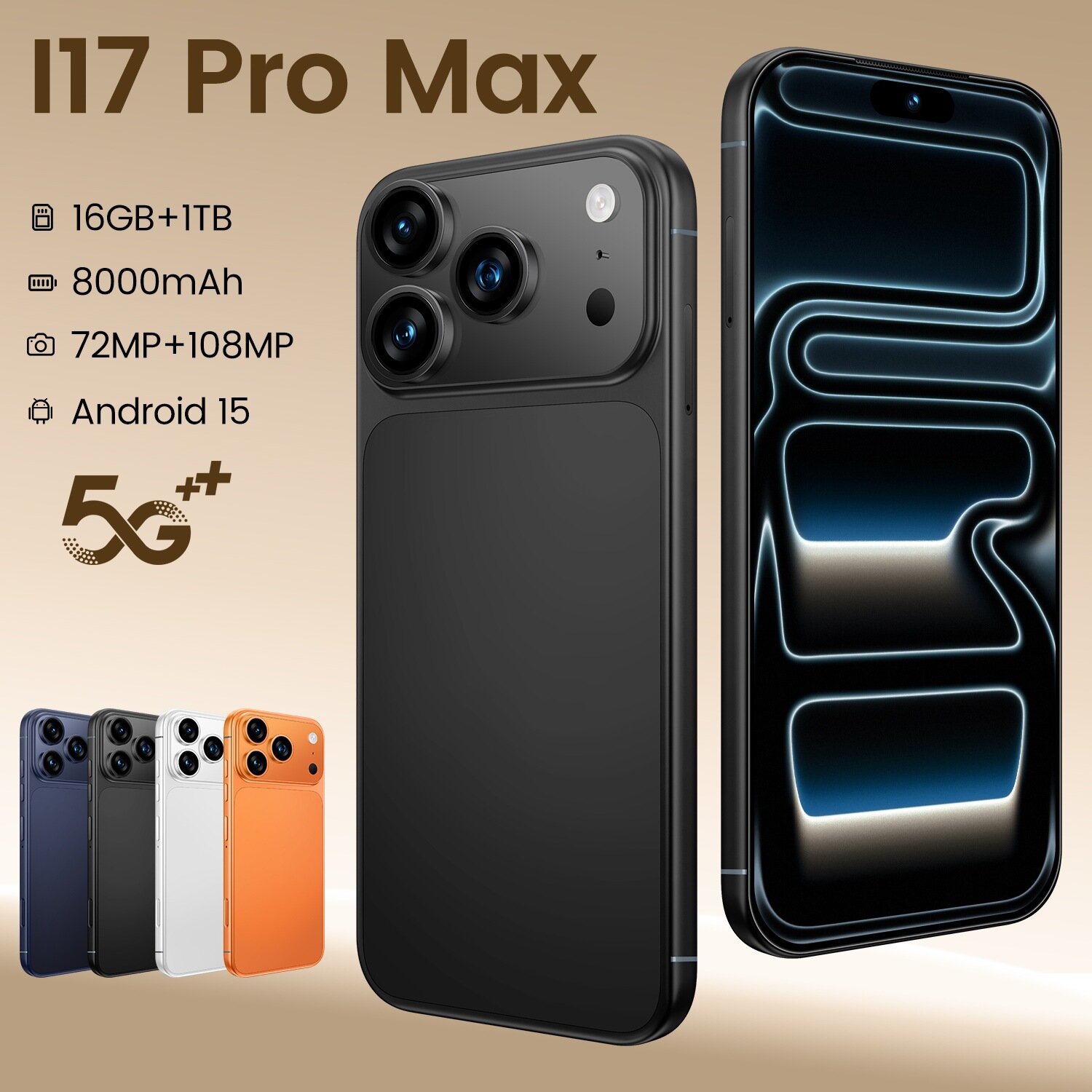 Смартфон: i17Pro Max 4G4+64GB андроид 15 — фото 1