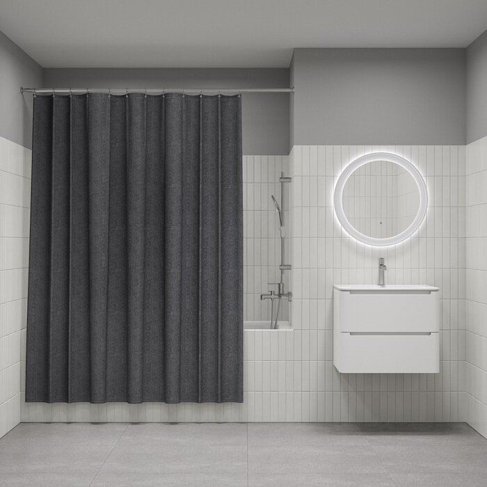 Штора для ванной комнаты Iddis DL03P18i11 180х200 см полиэстер, серая
