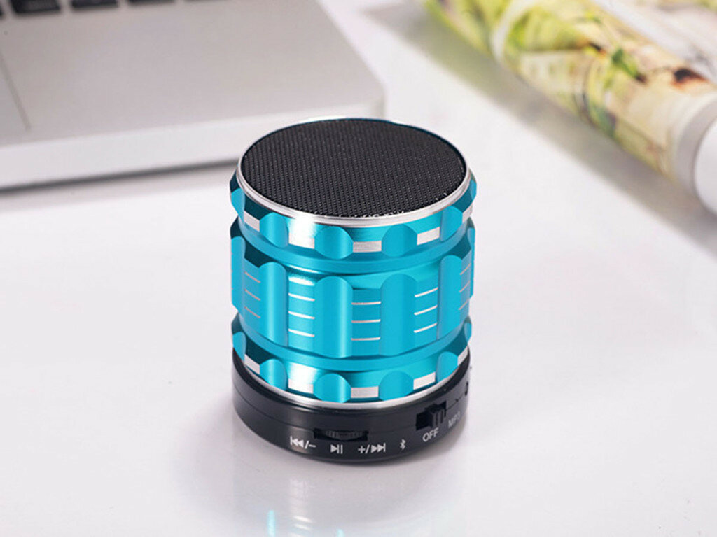 Портативная bluetooth мини колонка с встроенным аккумулятором, синий