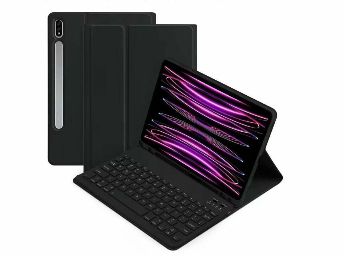 Клавиатура MyPads, для Samsung Galaxy Tab, беспроводная, кожа, чёрная