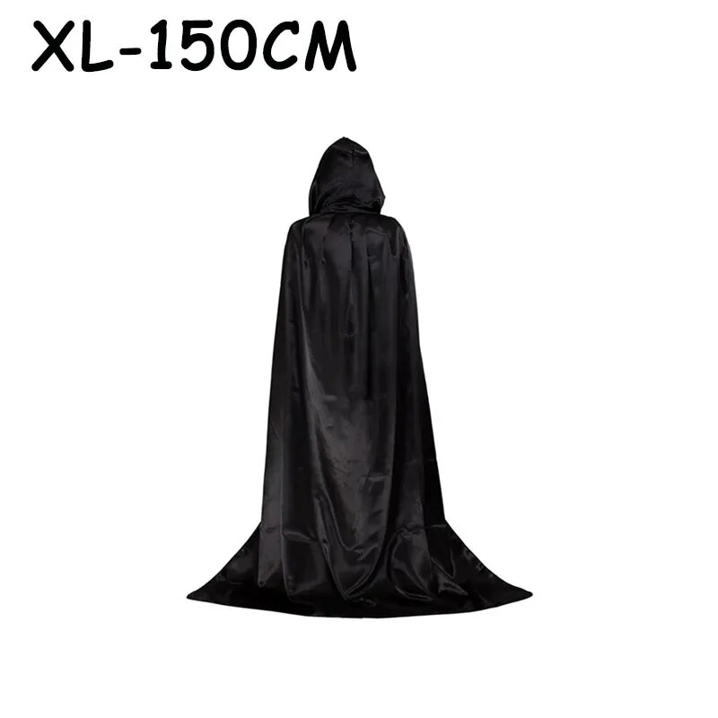 Черный плащ ведьмы унисекс Черный, XL-1PC