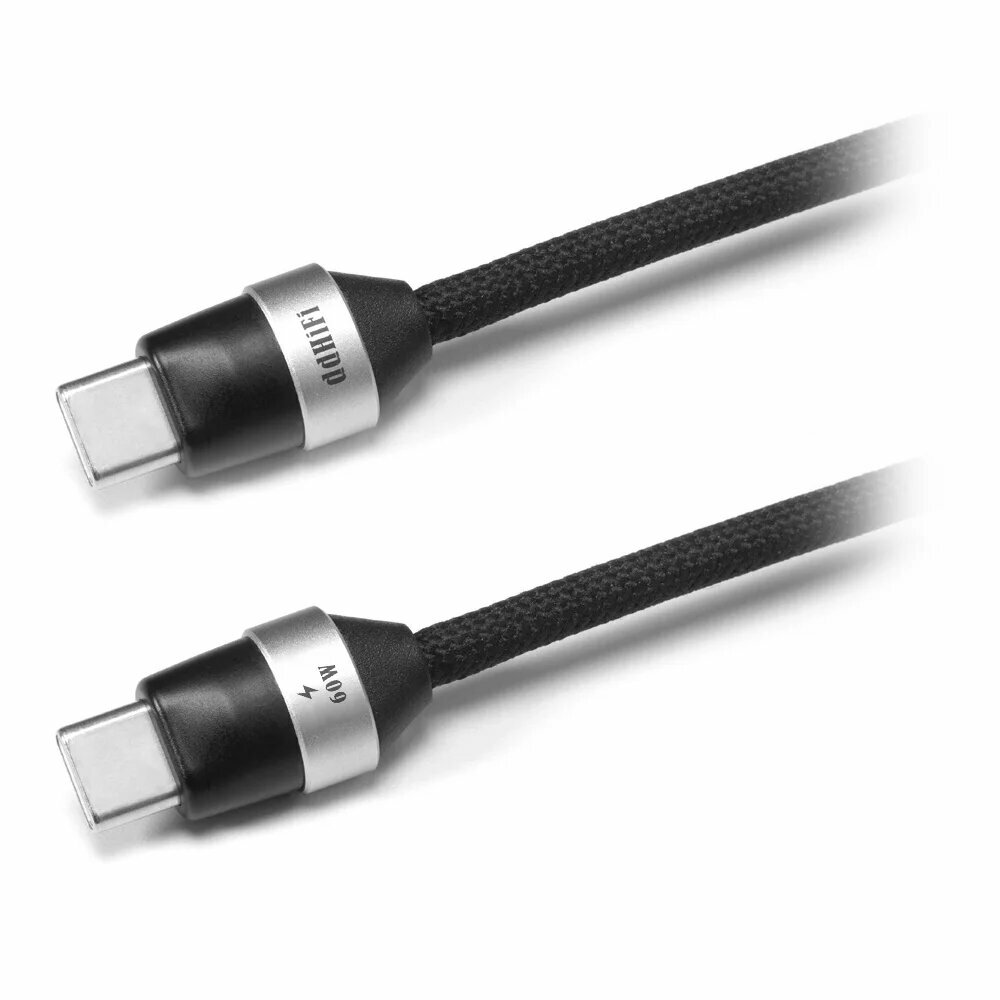 Кабель ddHiFi PC02 usb-c - usb-c fast charging pd 60w, 0.4 м, черный