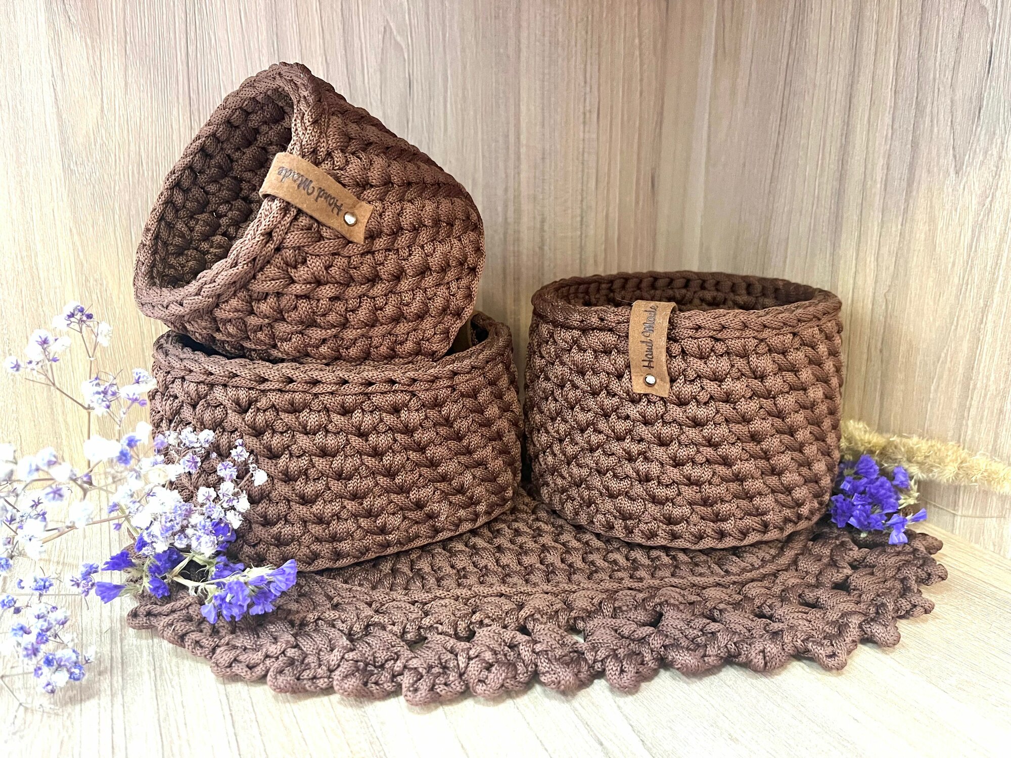 Набор корзин из полиэфирного шнура