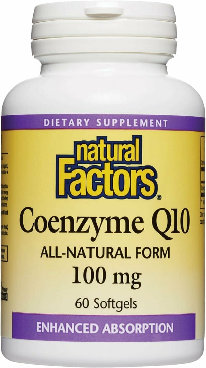 Natural Factors, Coenzyme Q10, Коэнзим Q10 в мягких капсулах, 100 мг, 60 шт.