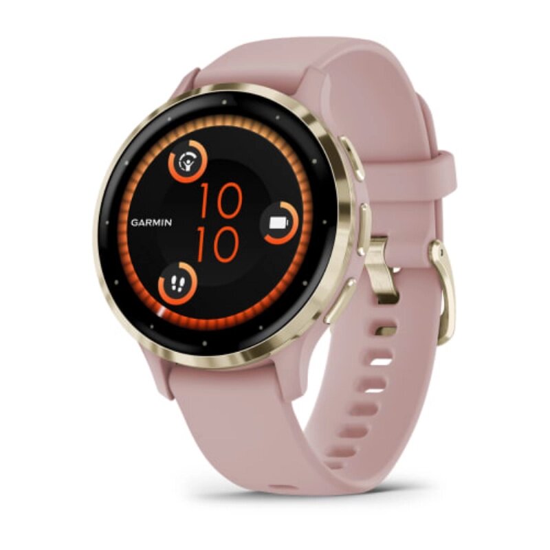 Смарт-часы Garmin Venu 3S, AMOLED, розовые, с золотистым ремешком