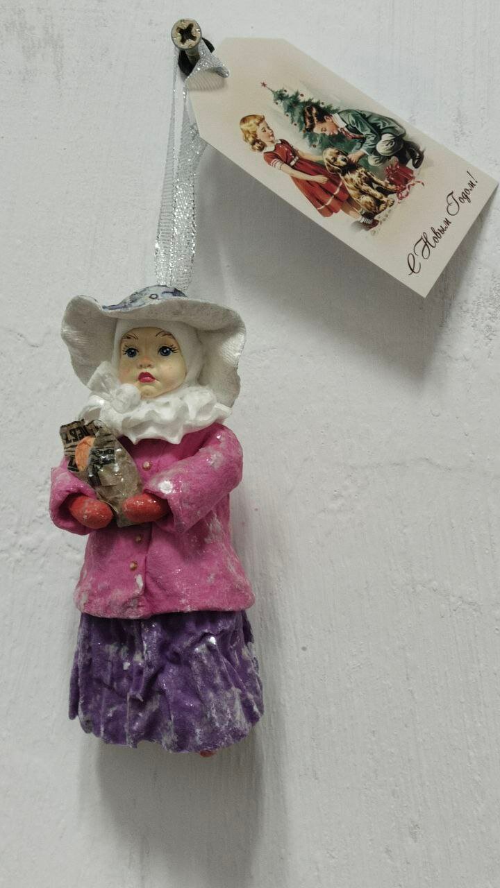 Игрушка елочная. Вата. Гипс