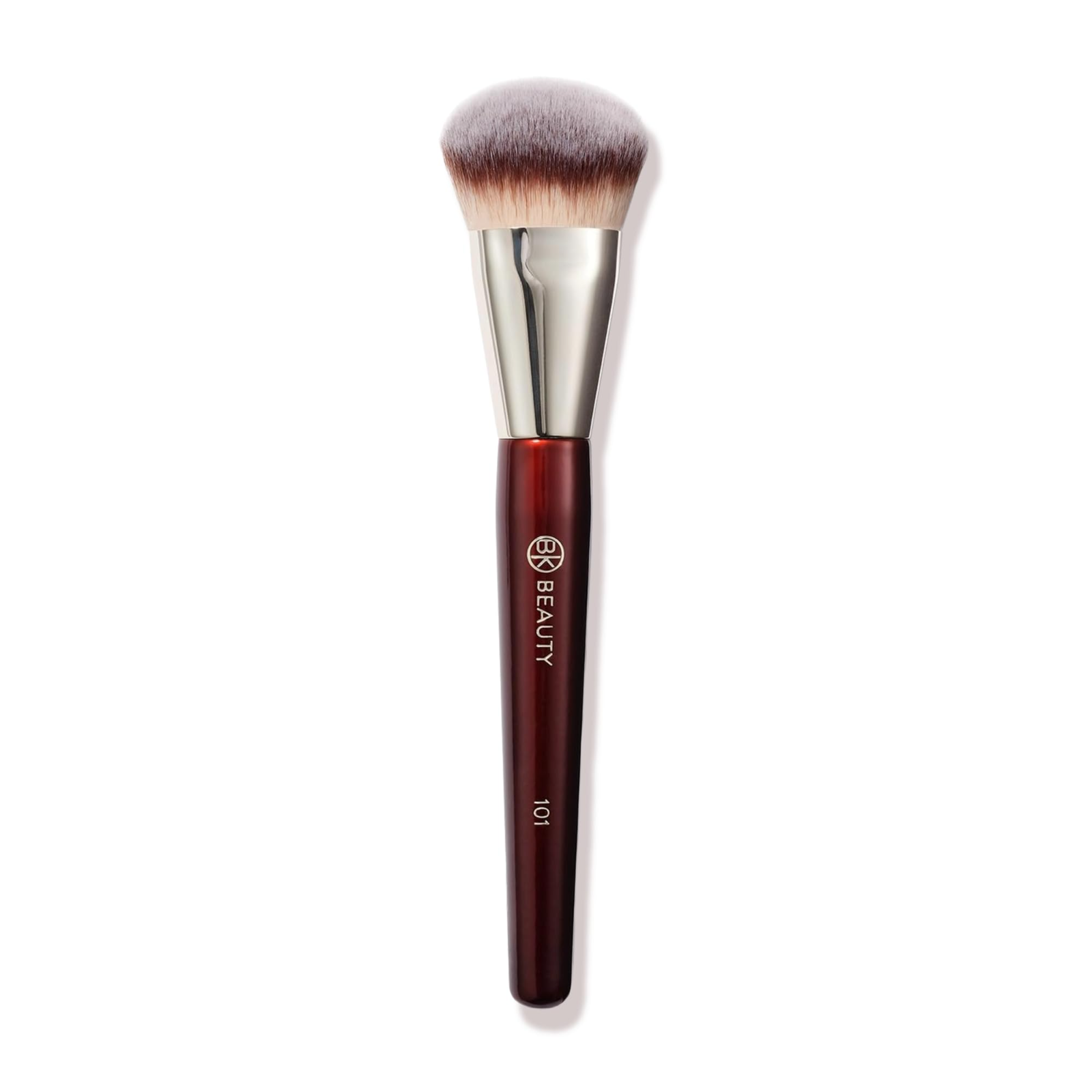 BK Beauty Tools Кисть для лица с наклоном No. 101, Кисть для контура и основы - Специальная кисть для жидкой или пастообразной основы для лица, Щетина 40мм в ширину, 30мм в длину, Общая длина кисти 180мм, Труба из толщеной алюминиевой трубки, Рукоятка из