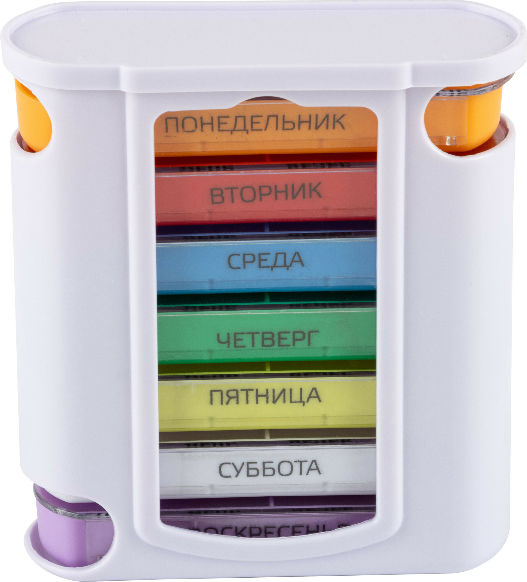 Таблетница ECOS на 7 дней 4 приема, 28 секций, 10.5х4.3х12.5 см, пластик