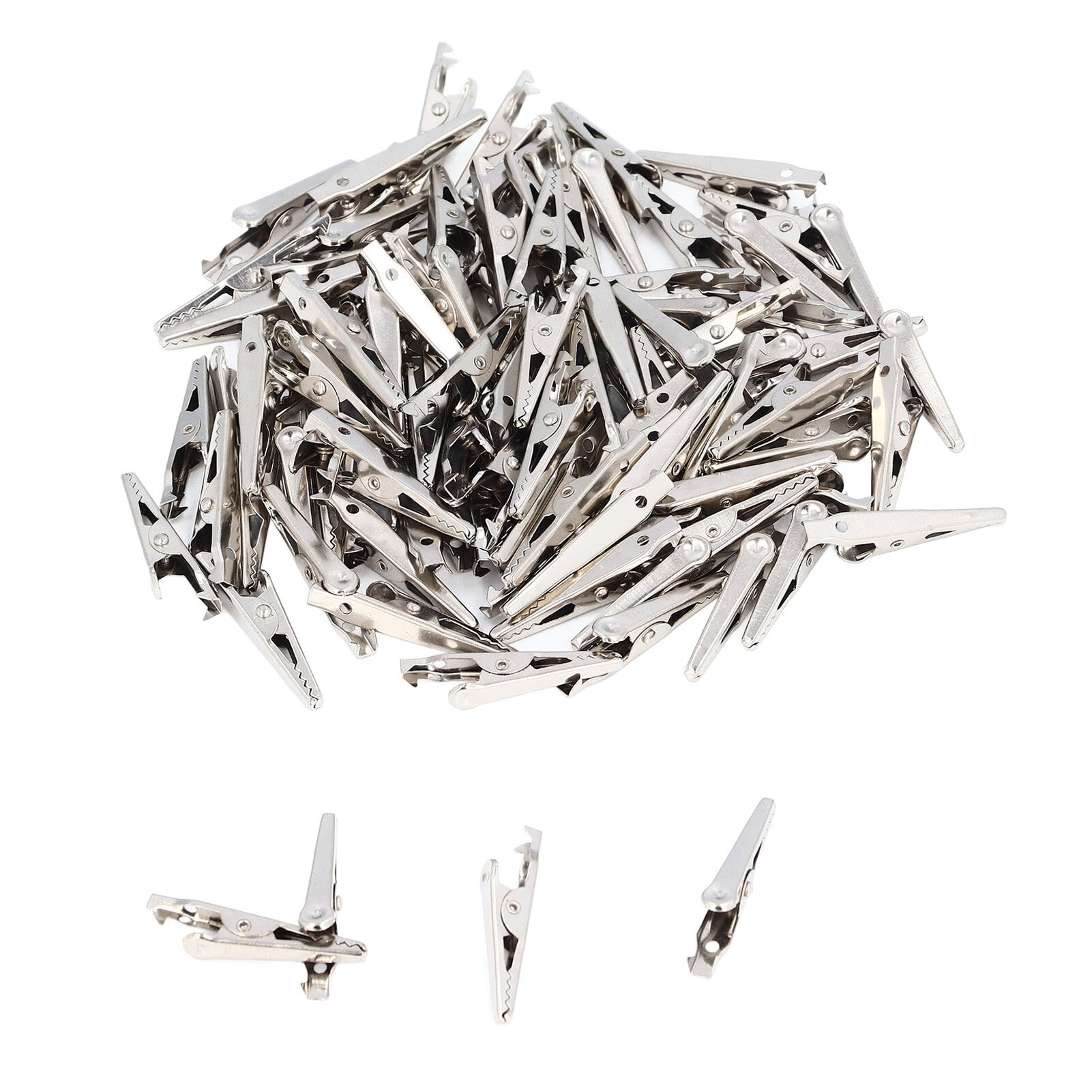 100 шт. Крокодиловый сплав сплав Стальный металл 35 мм для эксперимента по электрическому эксперименту DIY CAR