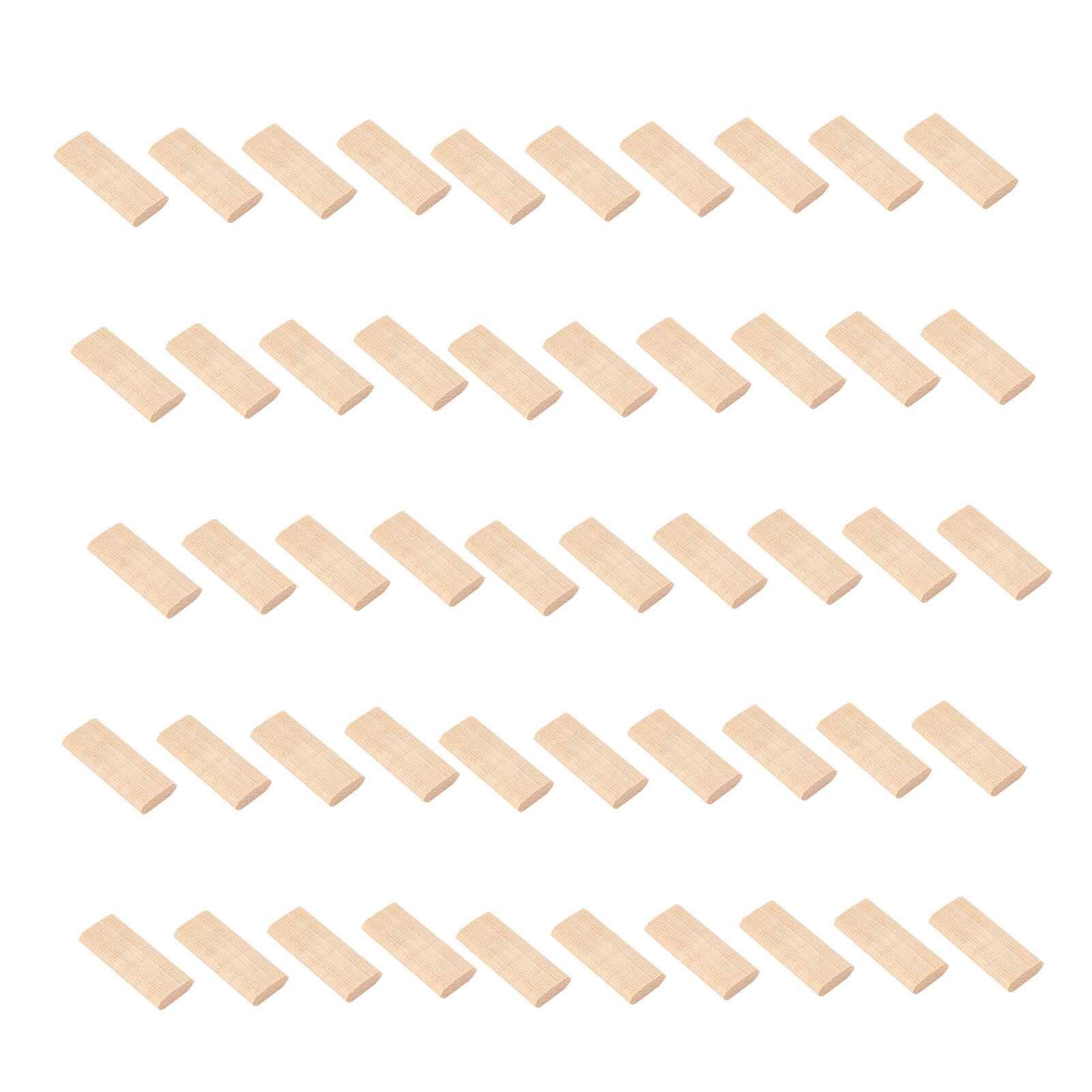 50 деревянных дюбелей 8x22x50 мм из бука с пазами для деревообработки, сборки мебели и изготовления шкафов.