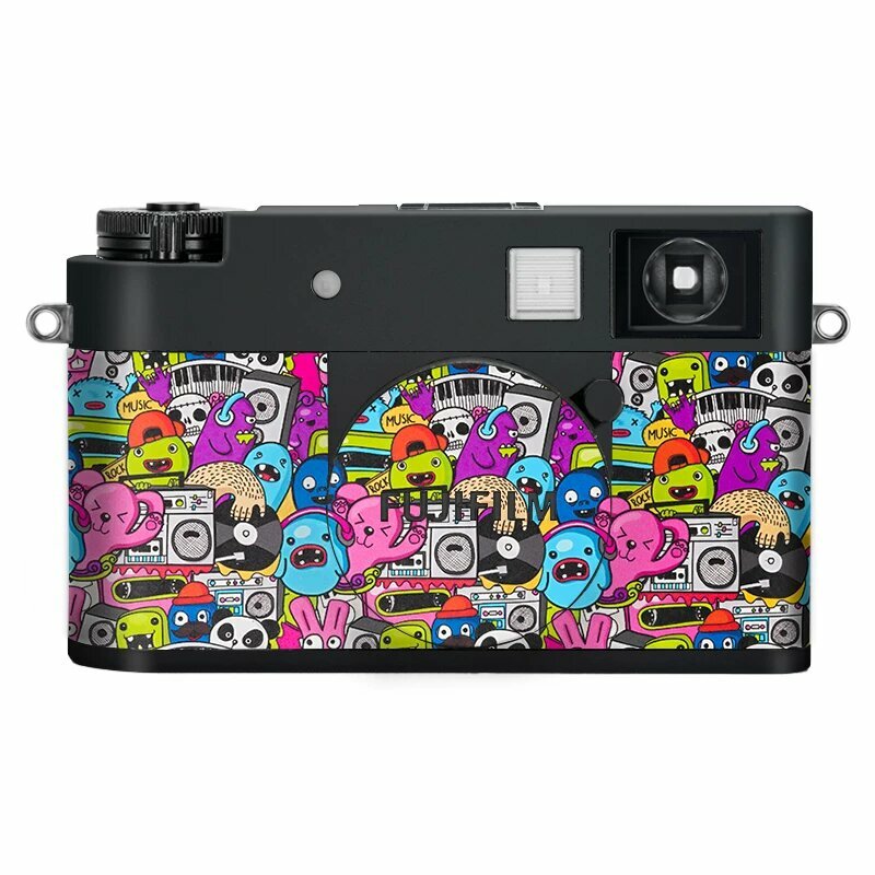 Матовая черная пленка + музыкальный монстр накладка для камеры Fuji X-Half, 3M клей