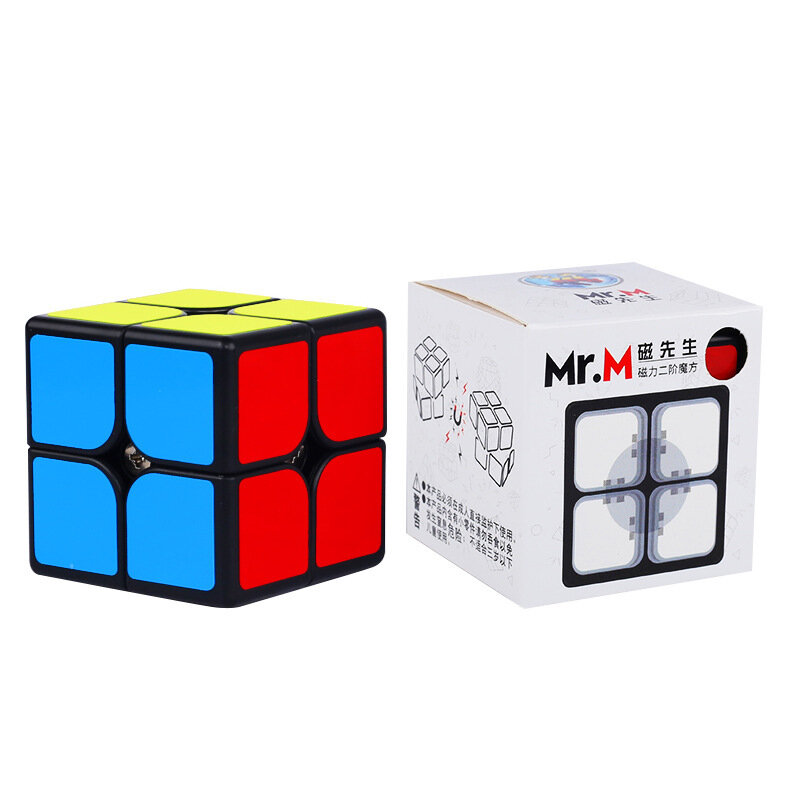 Магнитный кубик 2x2, черный цвет, плавное вращение, обучающая игрушка