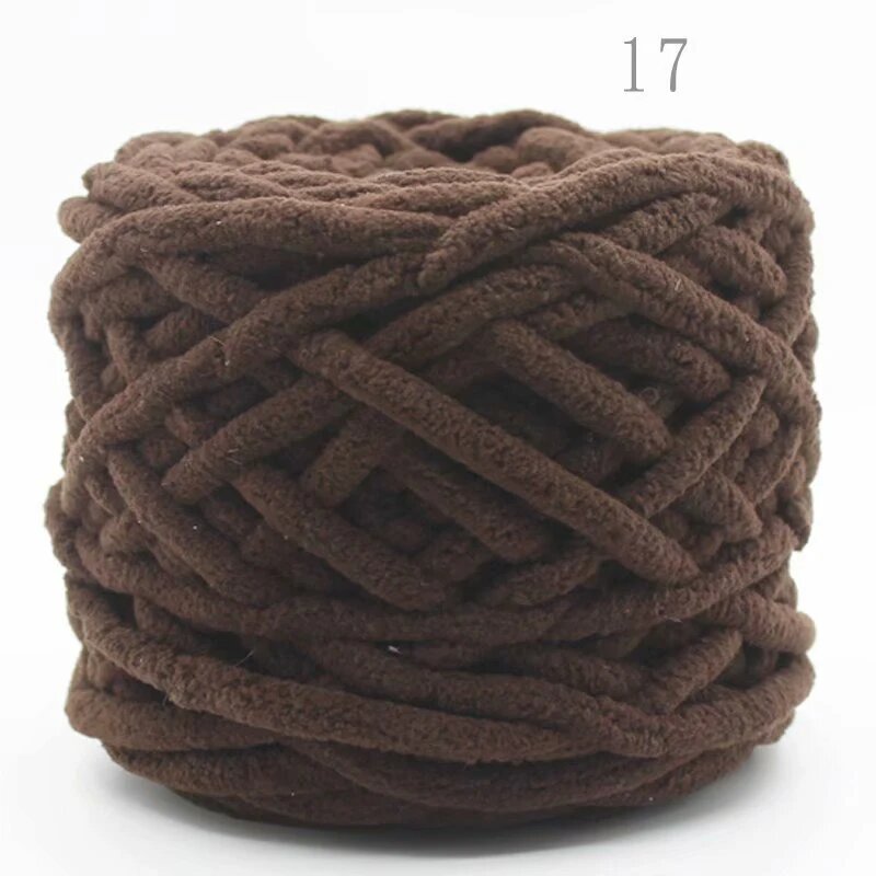 Коричневая синель пряжа 17-3pcs