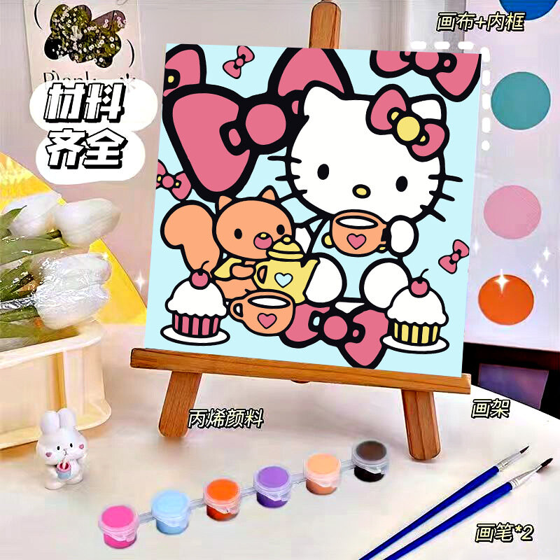 Цифровая картина маслом 20*20, аниме, раскраска маслом, ручная роспись маслом, декор для спальни.