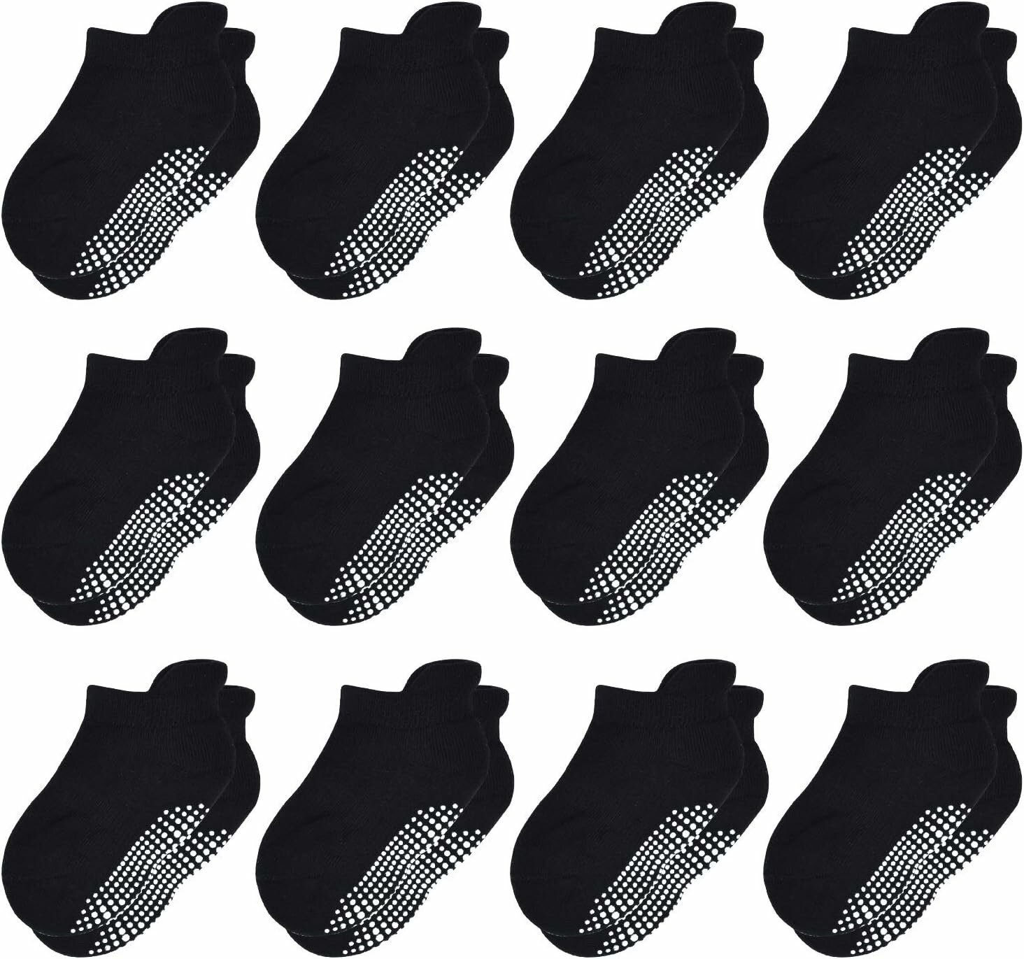 Антискользящие носки для маленьких детей, 12 пар антискользящих носков для детей от 1 до 10 лет