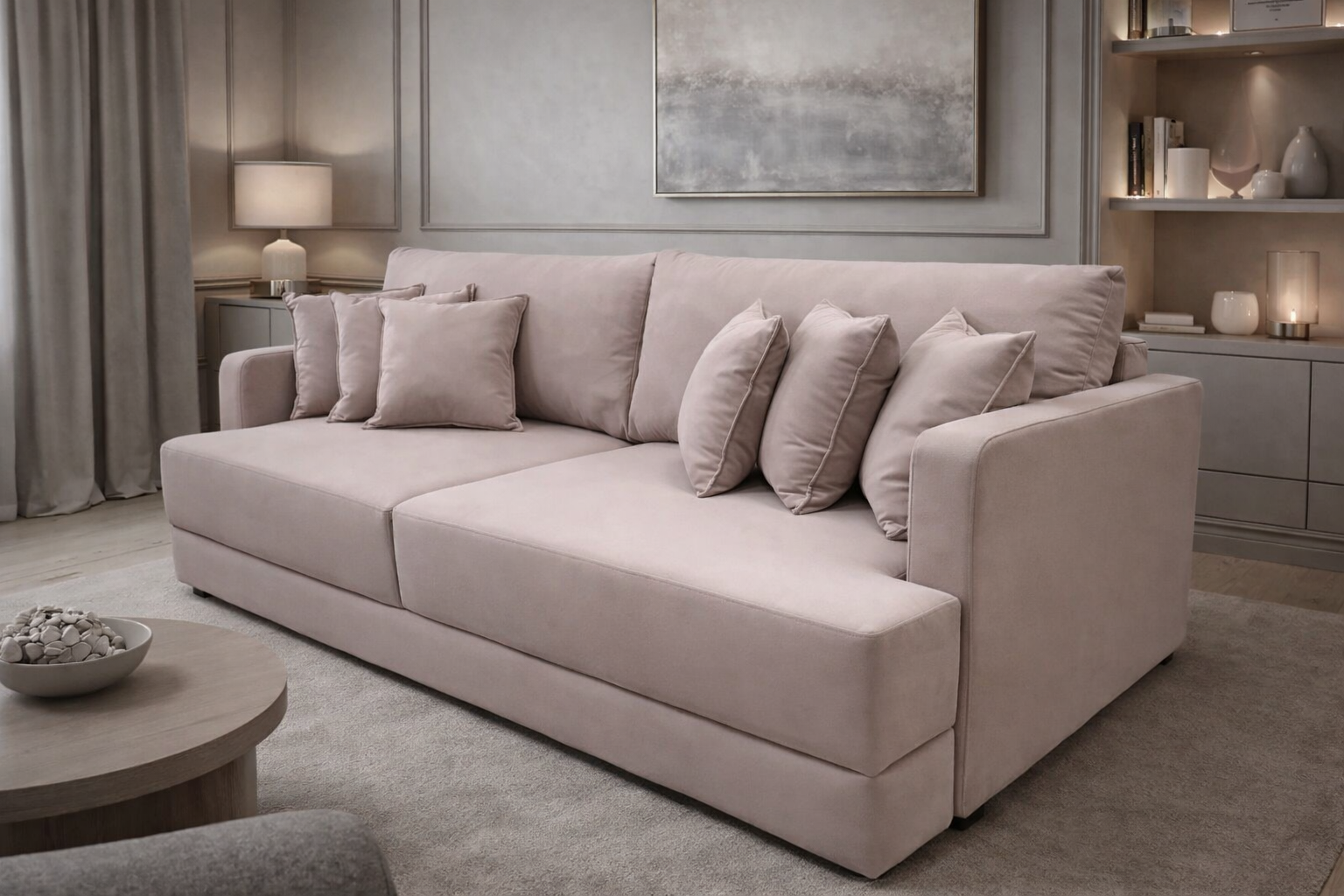 Диван еврокнижка Сиена с 5 декоративными подушками, Velutto 37