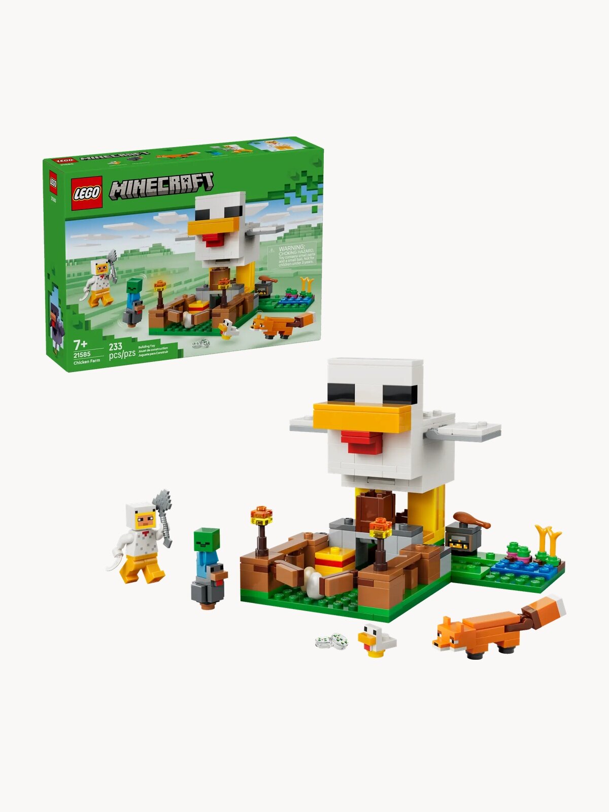 Конструктор LEGO Minecraft 21585 Куриная ферма, белый, 233 дет.