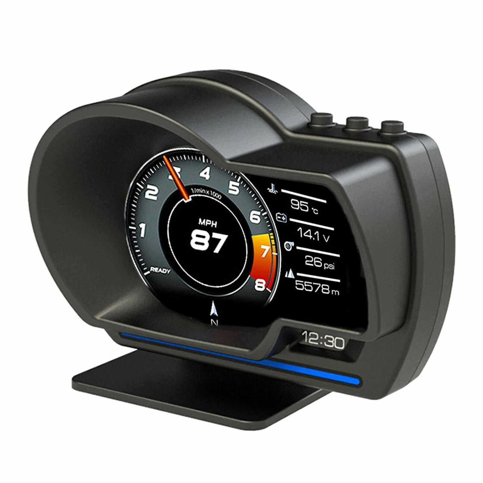 Изысканный проектор скорости с GPS и OBDII для авто: мониторинг напряжения, температуры охлаждающей жидкости